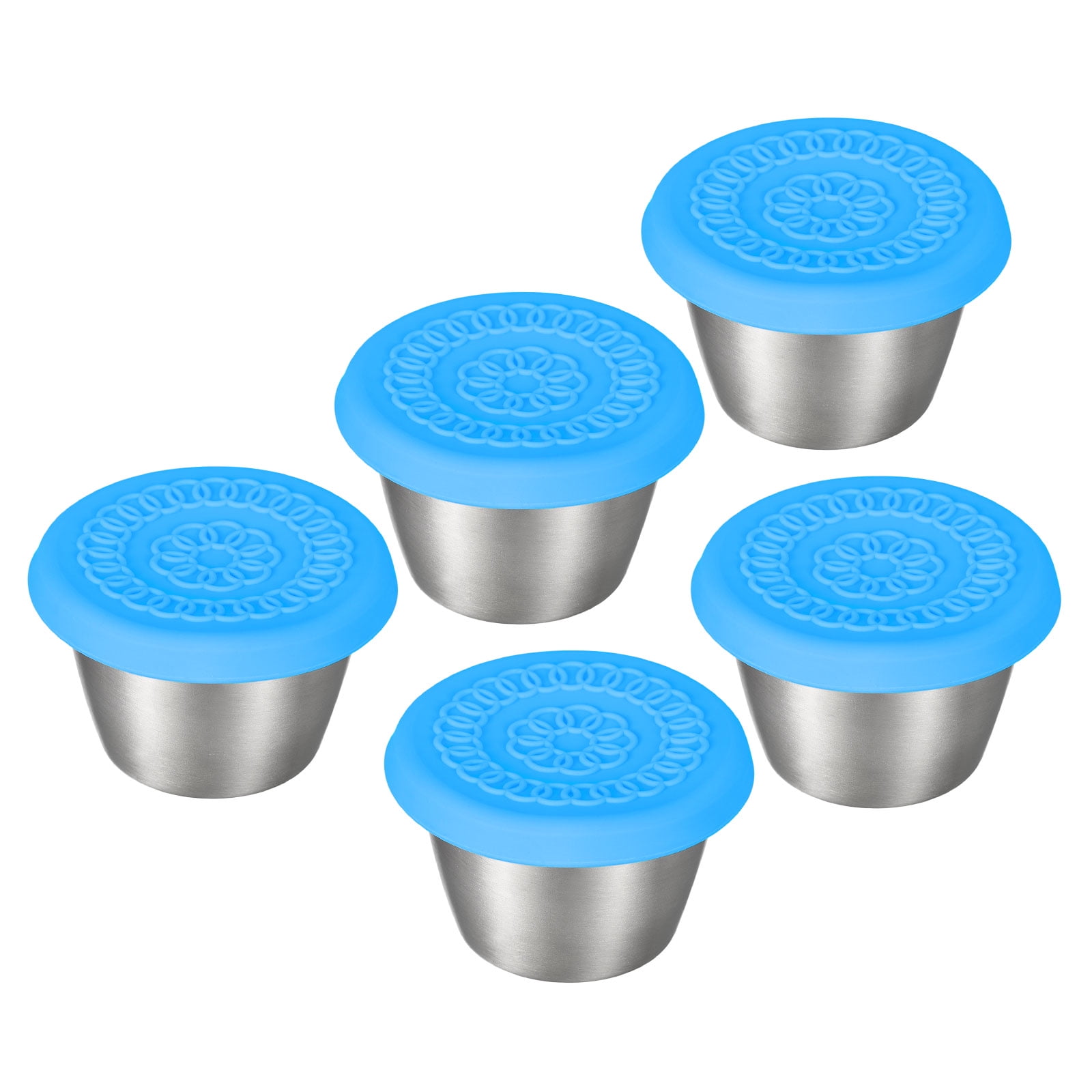 Uxcell 5pcs Stainless Steel Small Condiment Containers, 2.37oz ...