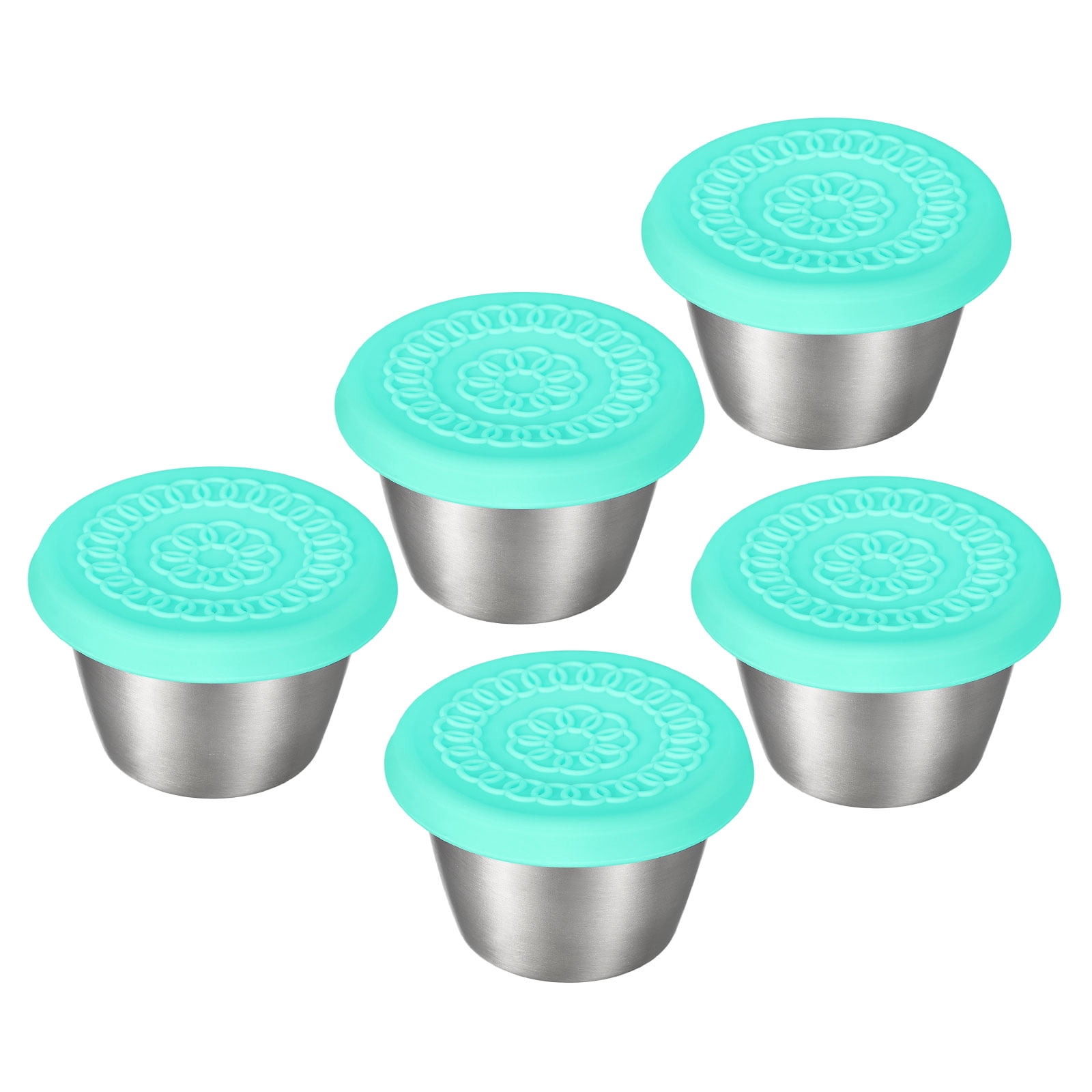 Uxcell 5pcs Stainless Steel Small Condiment Containers, 2.37oz ...