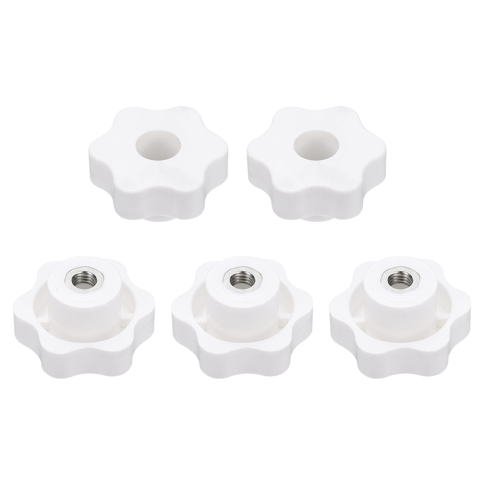 Uxcell 5pcs Star Knobs M8 Female Thread 48mm 6-Point Plastic Head Iron ...