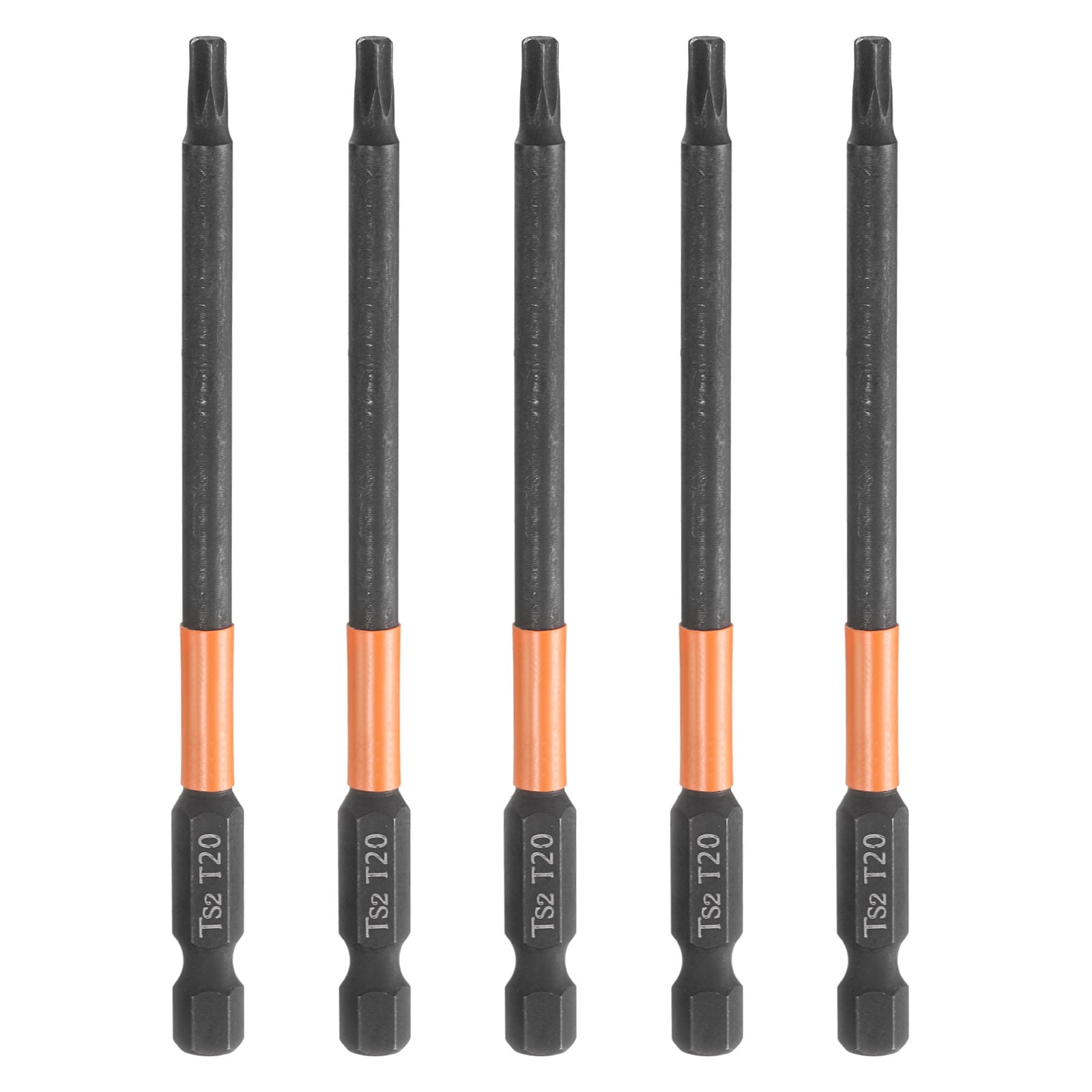 Uxcell 5pcs T20 Torx Head Screwdriver Bit 4" Long 1/4" Hex Shank ...