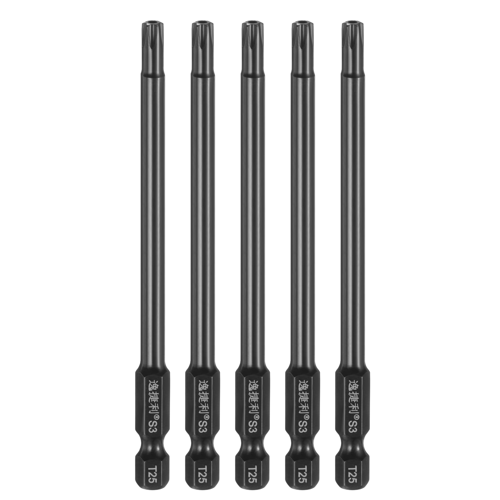 Uxcell 5pcs T25 Torx Head Screwdriver Bit 1/4" Hex Shank 4" Long ...
