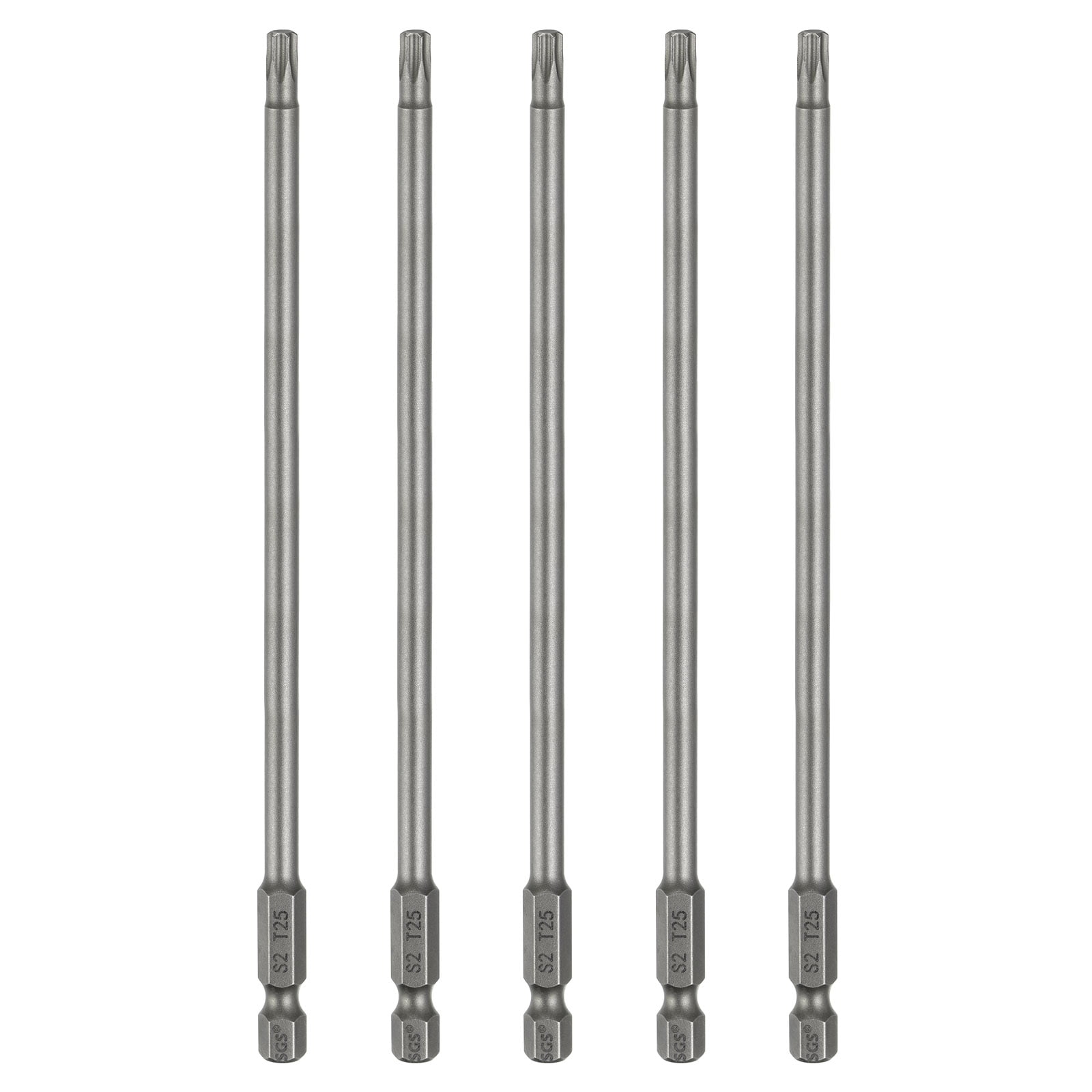 Uxcell 5pcs T25 Torx Head Screwdriver Bit 1/4" Hex Shank 6" (150mm ...
