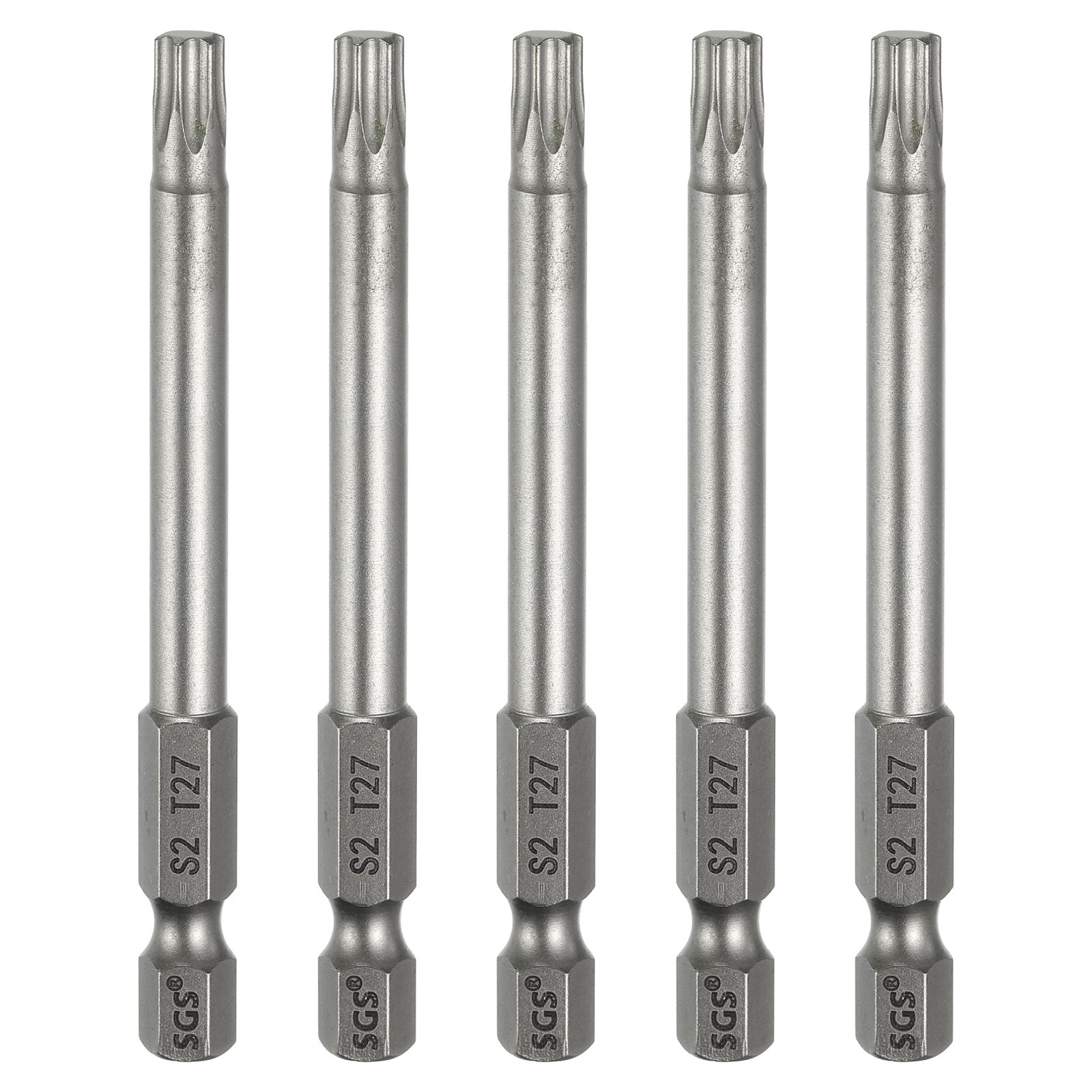 Uxcell 5pcs T27 Torx Head Screwdriver Bit 1/4" Hex Shank 3" (75mm) Long Magnetic No Hole Tip 6 ...