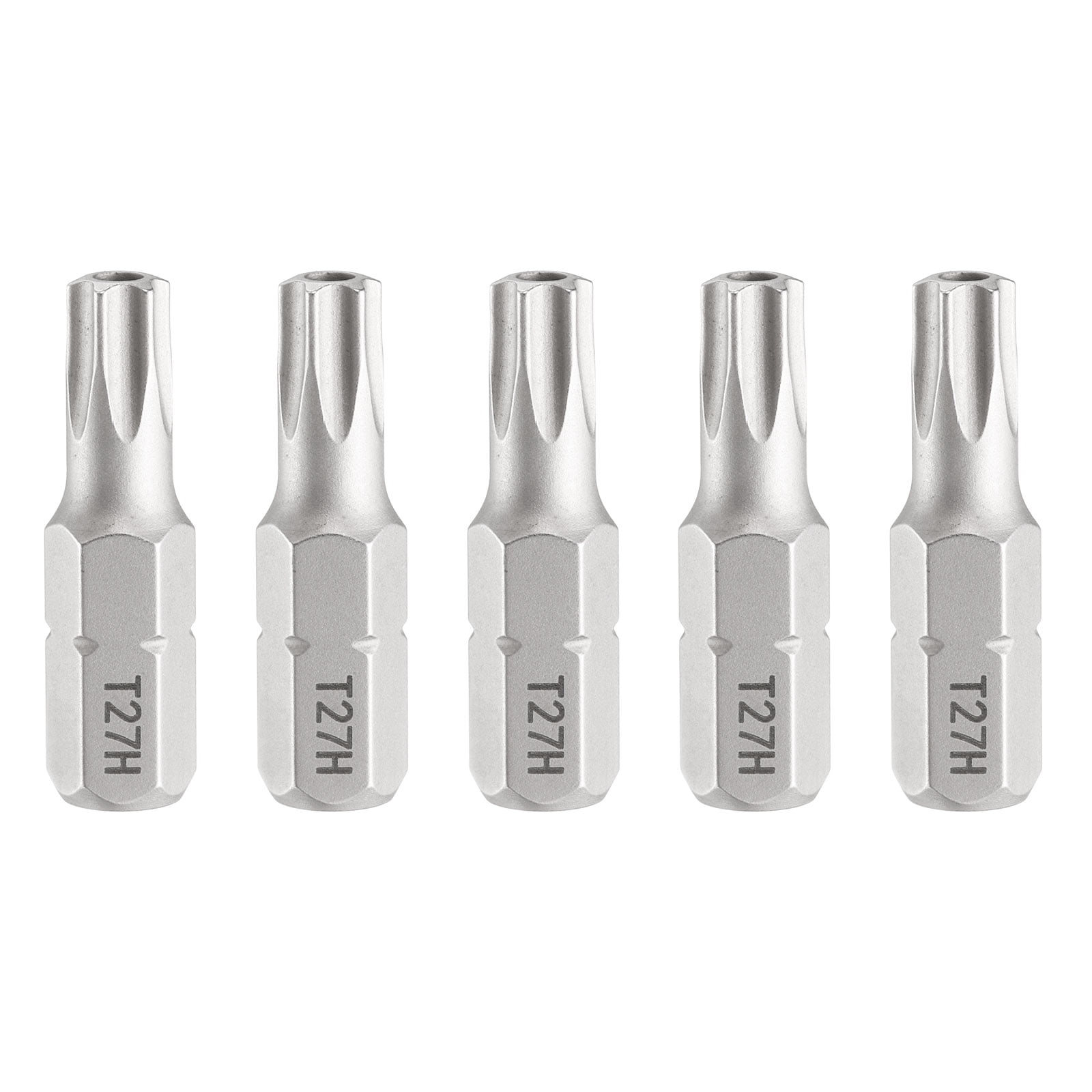 Uxcell 5pcs T27H Torx Screwdriver Bit 1/4" Hex Shank 25mm/1" Length Magnetic Star 6 Point Head ...