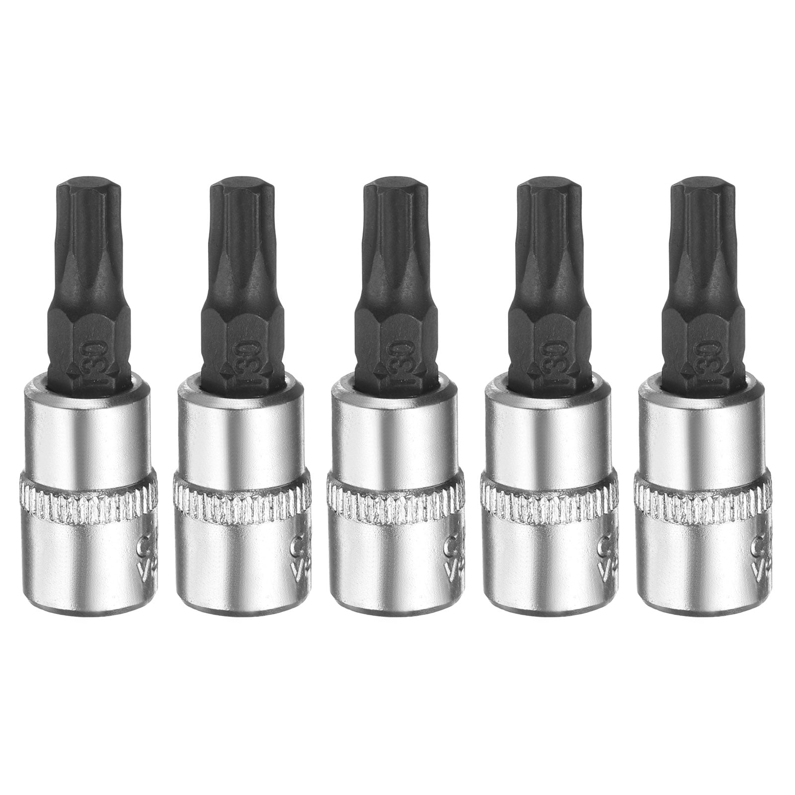 Uxcell 5pcs T30 Torx Bit Socket 1 4 Square Drive Star 6 Point