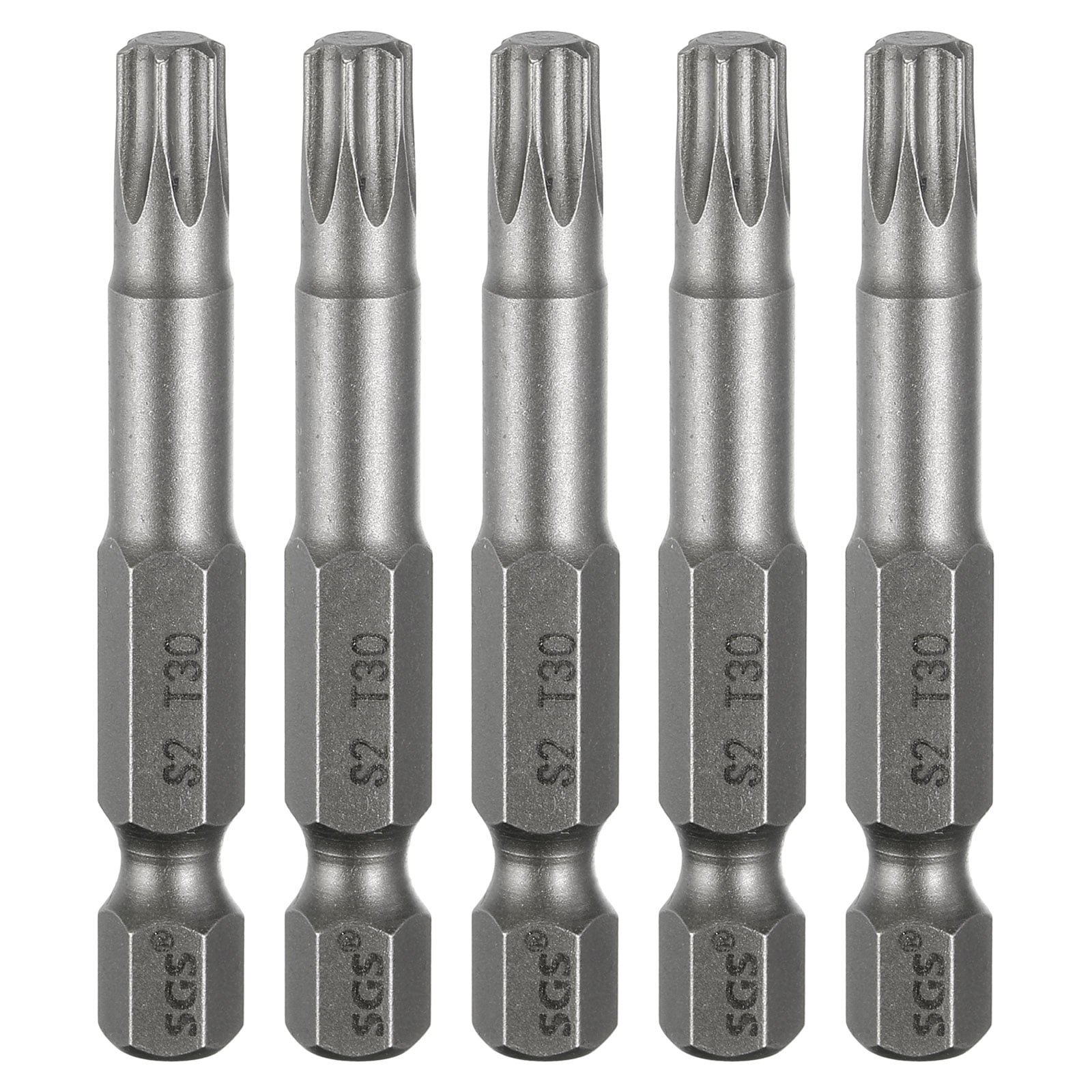 Uxcell 5pcs T30 Torx Head Screwdriver Bit 1/4" Hex Shank 2" (50mm) Long ...