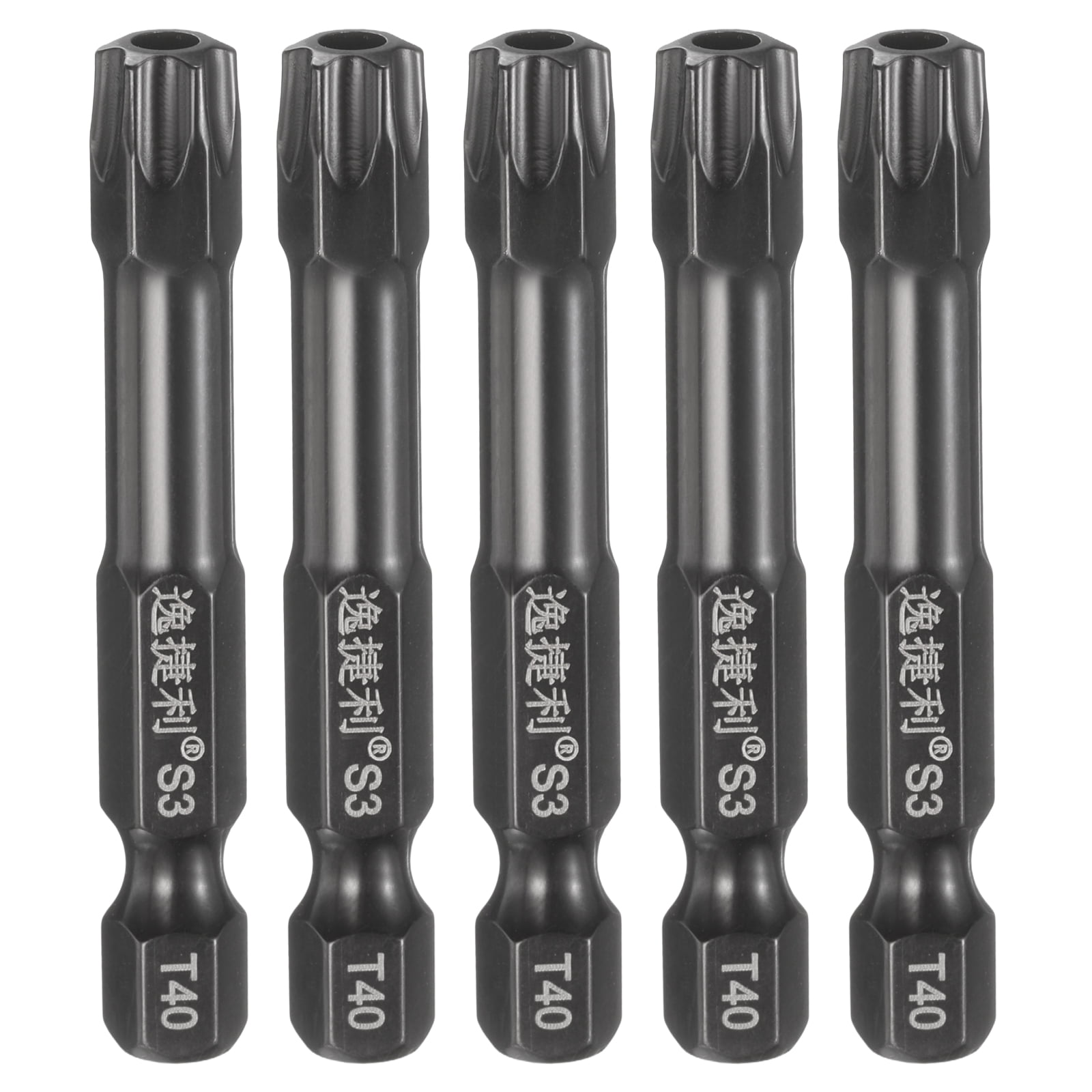 Uxcell 5pcs T40 Torx Head Screwdriver Bit 1/4" Hex Shank 2" Long ...