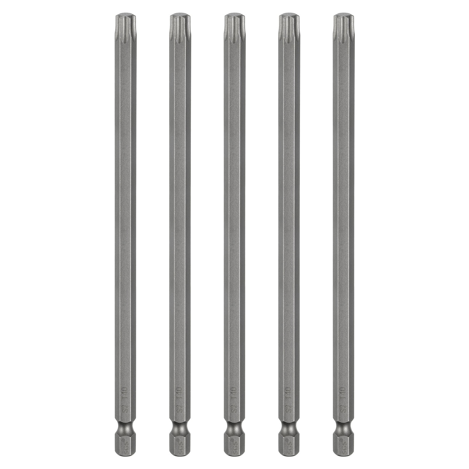 Uxcell 5pcs T40 Torx Head Screwdriver Bit 1/4" Hex Shank 6" (150mm ...