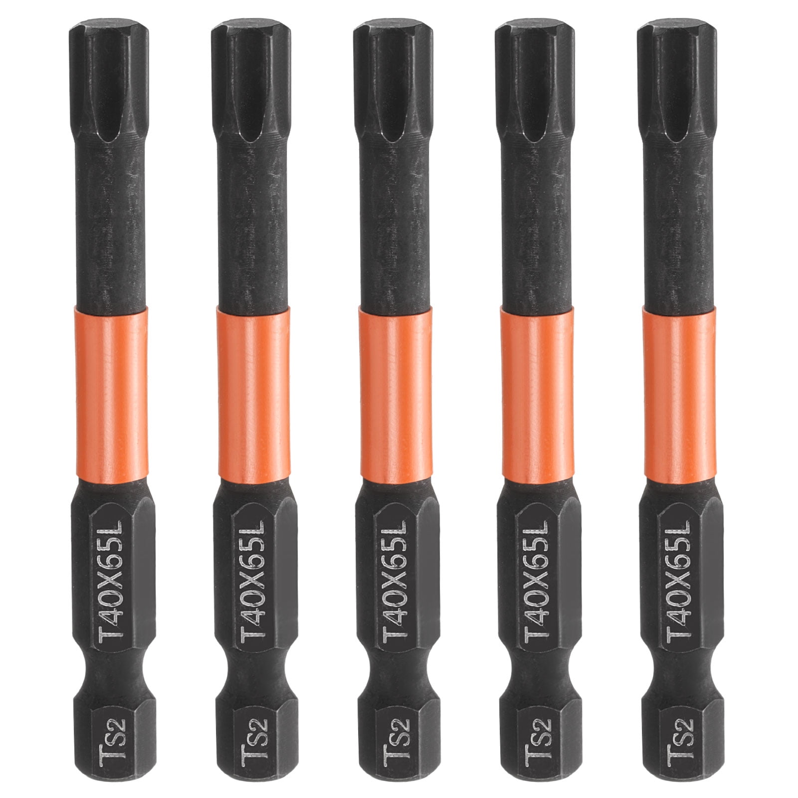 Uxcell 5pcs T40 Torx Head Screwdriver Bit 2.56" Long 1/4" Hex Shank ...