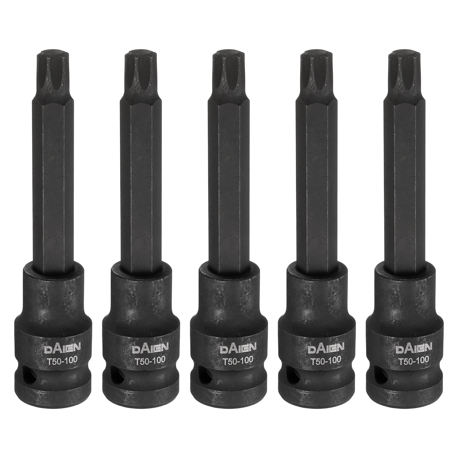 Uxcell 5pcs T50 Torx Bit Socket 100mm/3.94" Length 1/2" Square Drive ...