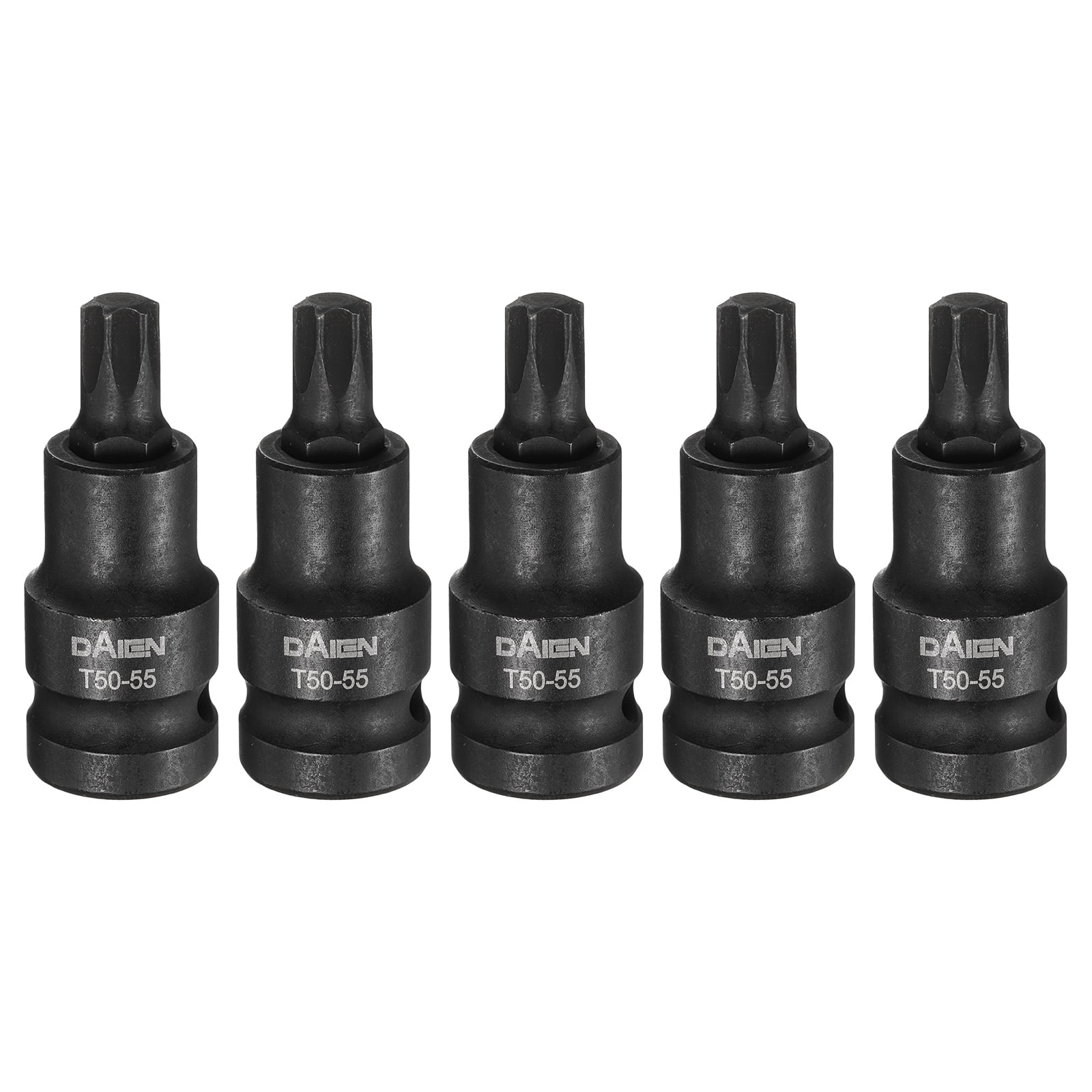Uxcell 5pcs T50 Torx Bit Socket 55mm/2.17" Length 1/2" Square Drive ...
