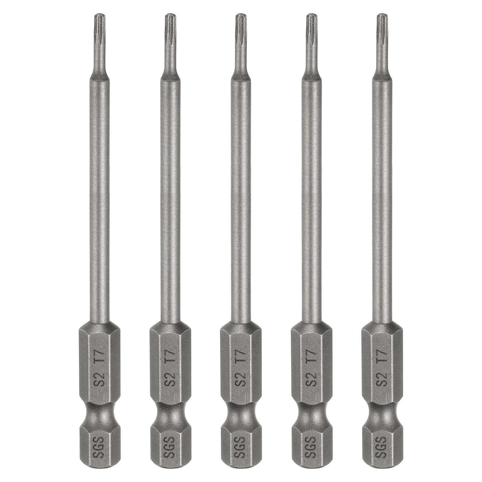 Uxcell 5pcs T7 Torx Head Screwdriver Bit 1/4" Hex Shank 3.15" (80mm ...