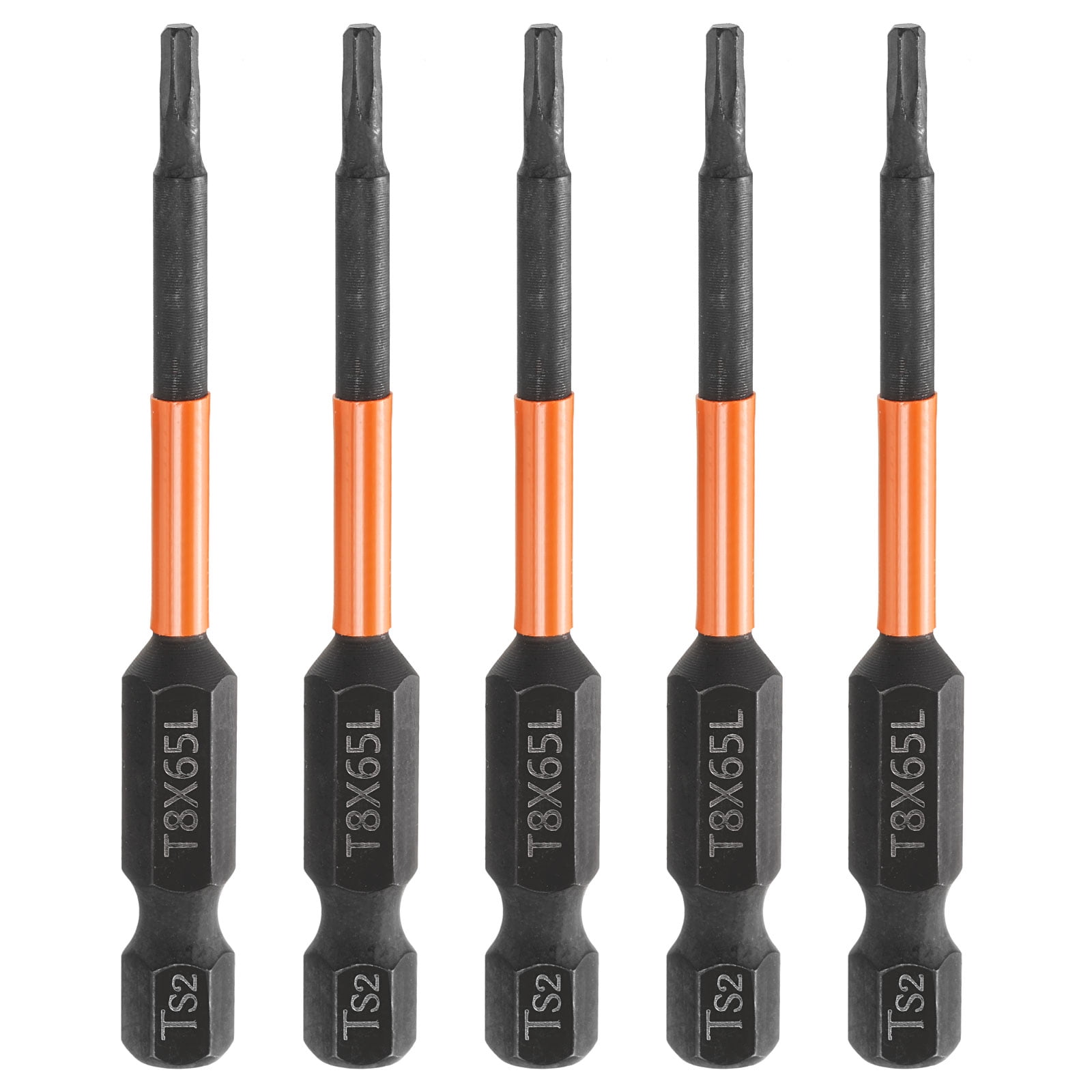 Uxcell 5pcs T8 Torx Head Screwdriver Bit 2.56" Long 1/4" Hex Shank ...