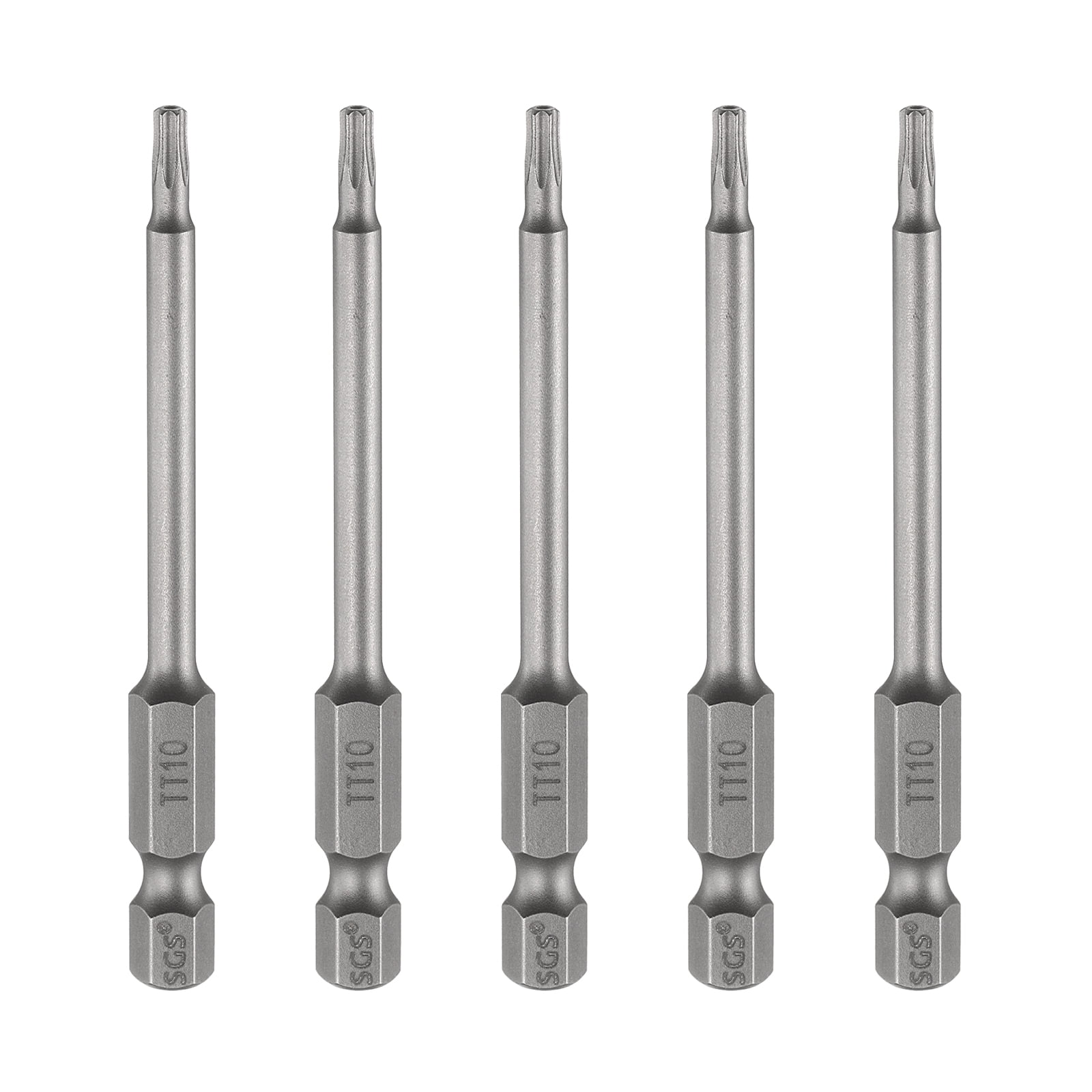 Uxcell 5pcs TT10 Security Torx Head Screwdriver Bit 3" (75mm) Long 1/4 ...