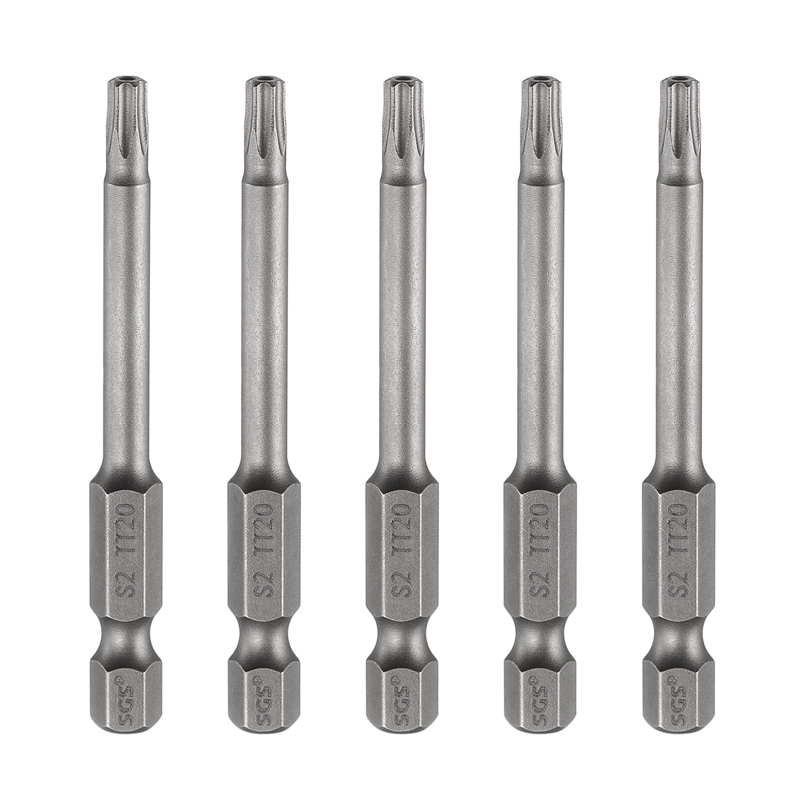 Uxcell 5pcs TT20 Security Torx Head Screwdriver Bit 2.56" (65mm) Long 1 ...