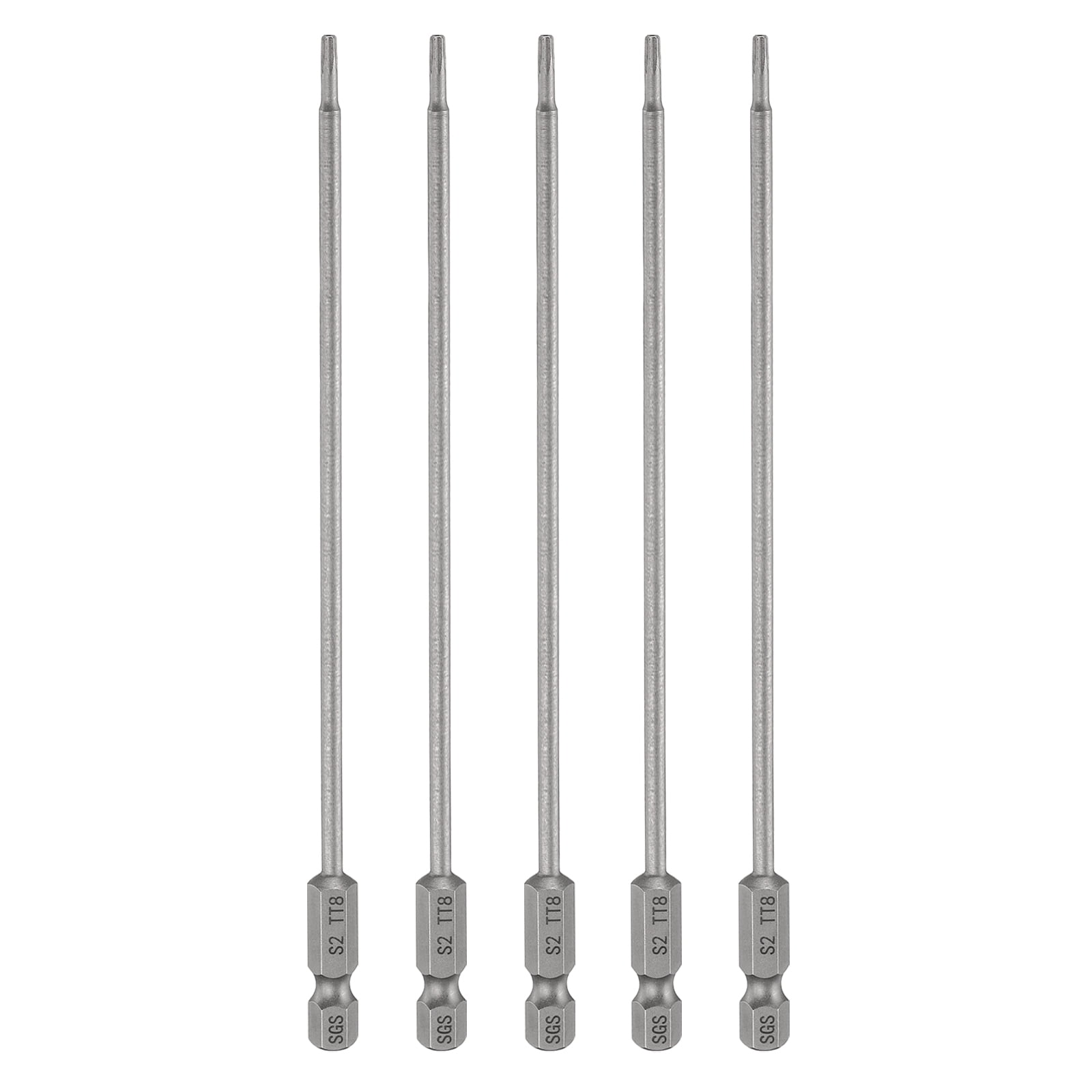 Uxcell 5pcs TT25 Security Torx Head Screwdriver Bit 6" (150mm) Long 1/4 ...