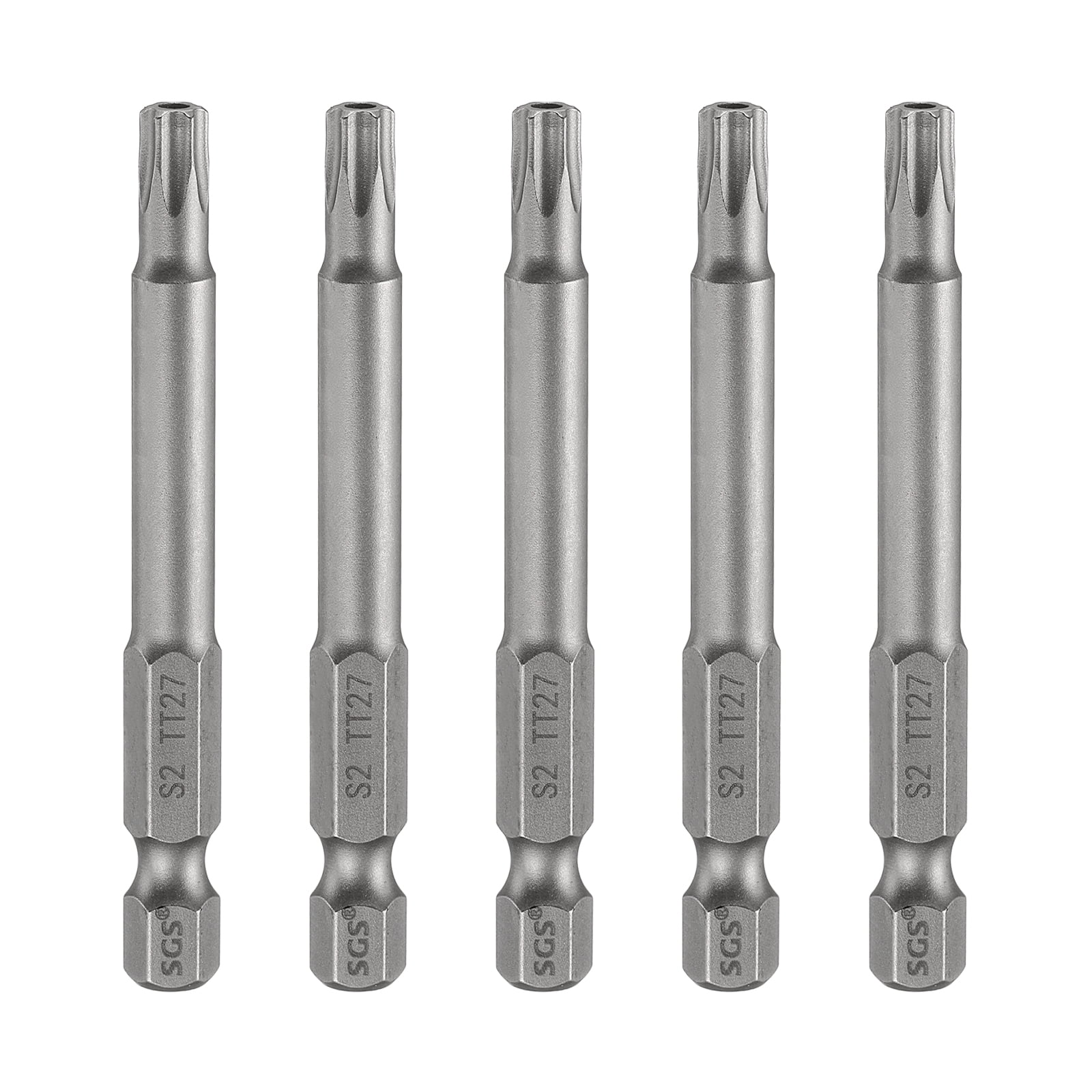 Uxcell 5pcs TT27 Security Torx Head Screwdriver Bit 2.56" (65mm) Long 1 ...