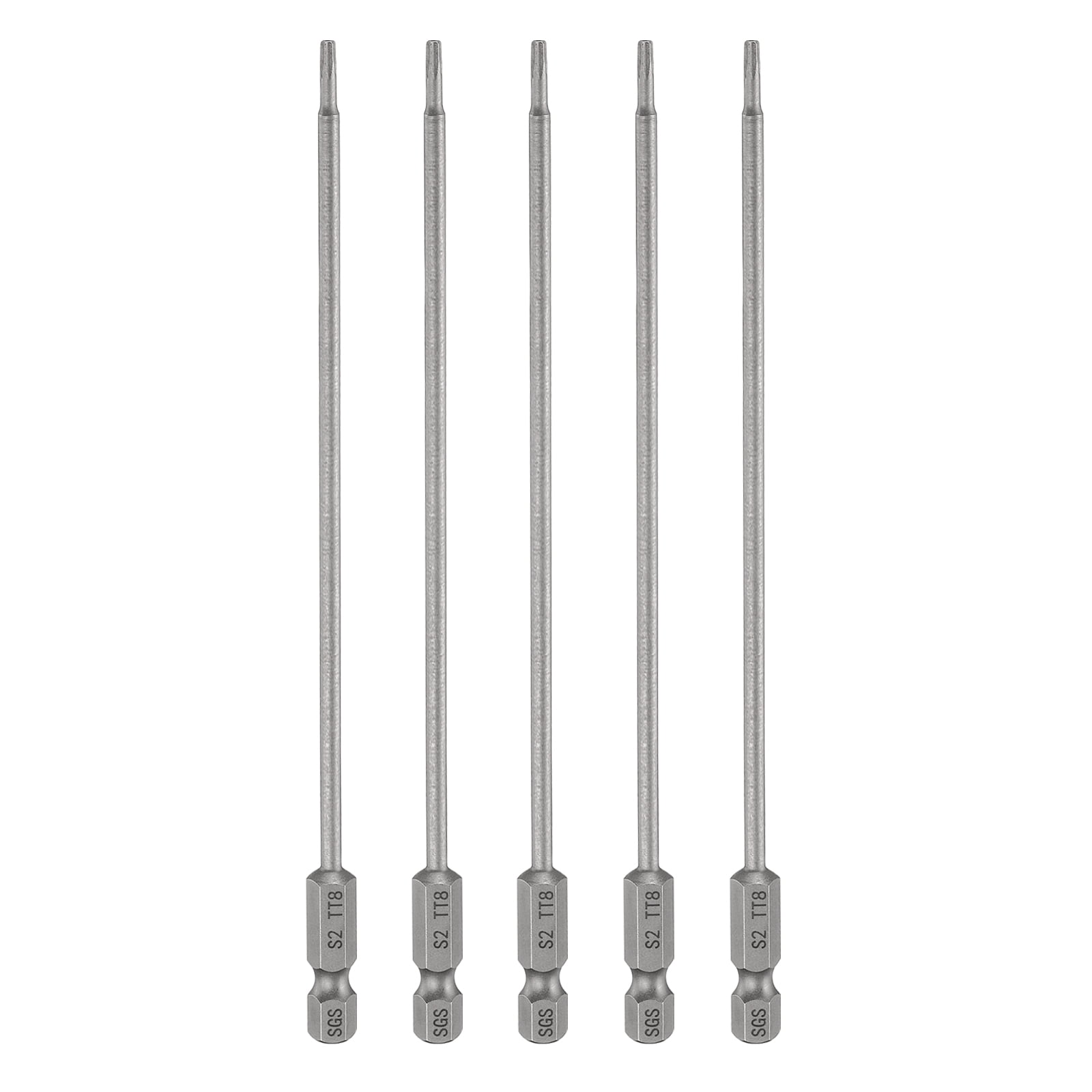 Uxcell 5pcs TT30 Security Torx Head Screwdriver Bit 6" (150mm) Long 1/4 ...