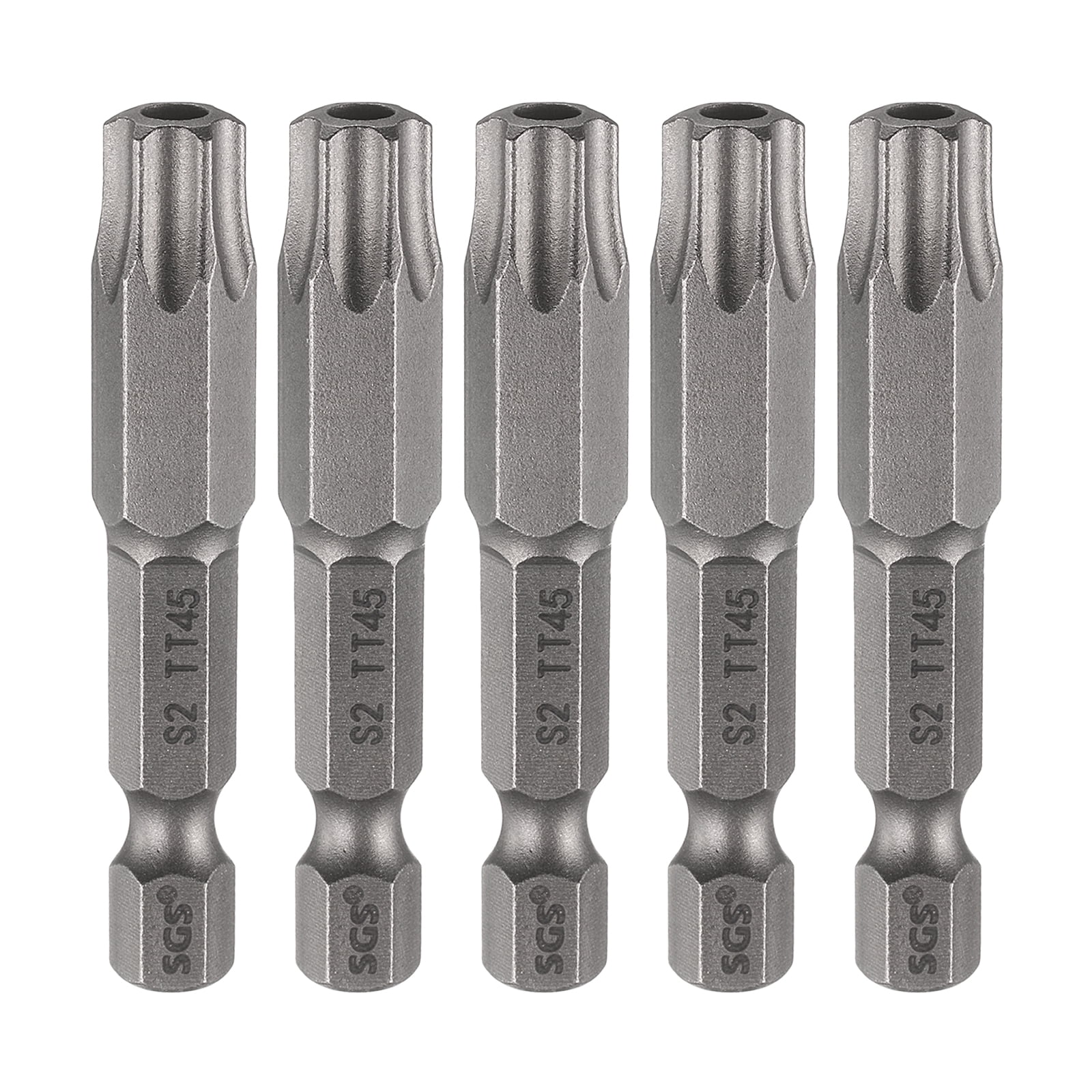 Uxcell 5pcs TT45 Security Torx Head Screwdriver Bit 2" (50mm) Long 1/4 ...