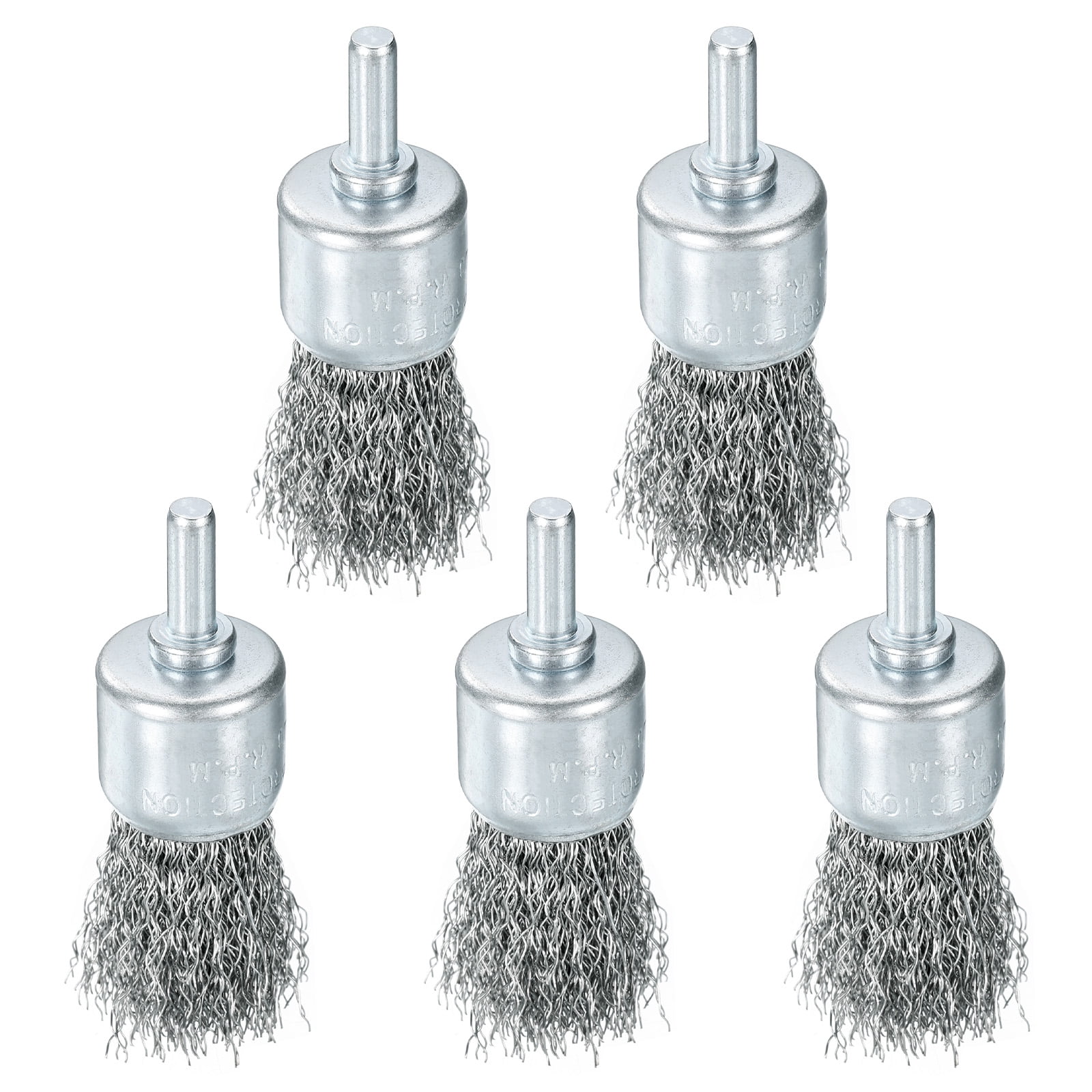 Uxcell 5pcs Wire Brush for Drill 1" Dia. Abrasive Wire Wheel 1/4" Round ...