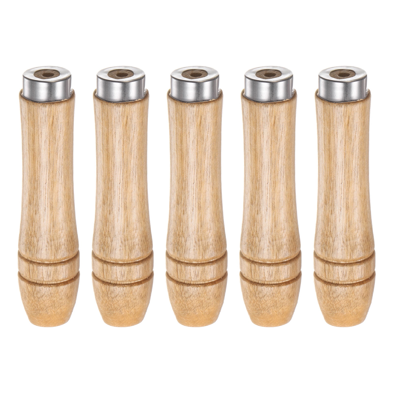 Uxcell 5pcs Wooden File Handle 3.54 Inch Round Hole Ergonomic Handles ...