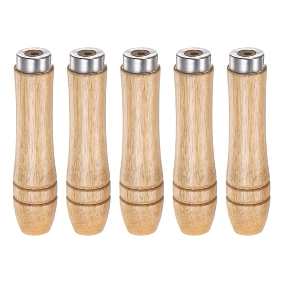 Uxcell 5pcs Wooden File Handle 3.54 Inch Round Hole Ergonomic Handles ...
