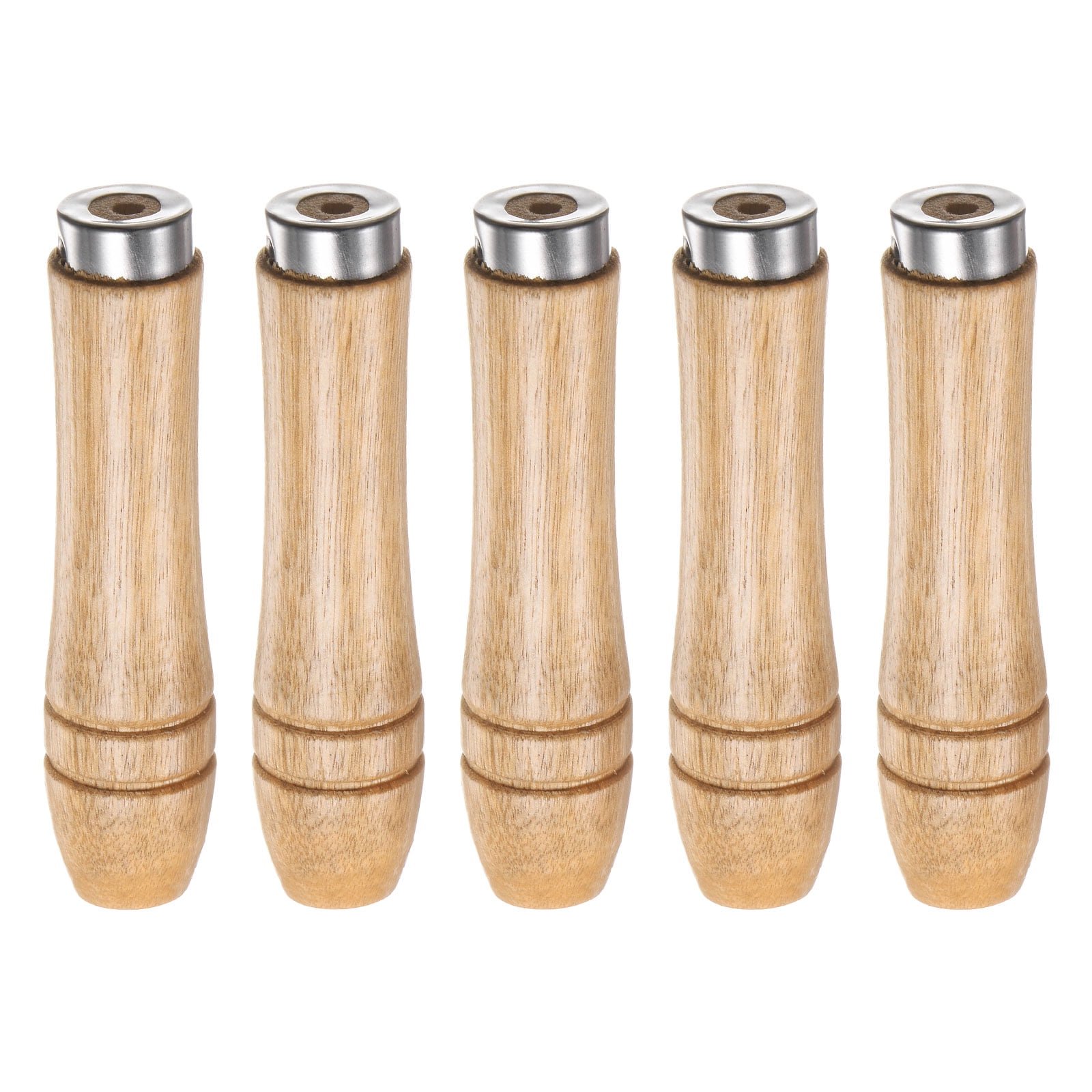 Uxcell 5pcs Wooden File Handle 3.54 Inch Round Hole Ergonomic Handles ...