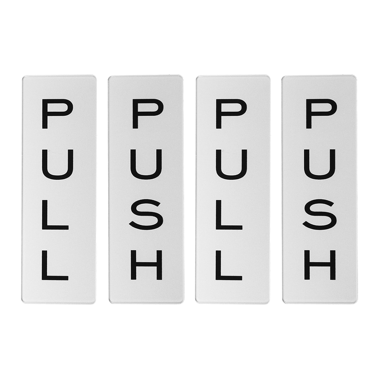 Uxcell 5x1.7" Push Pull Door Sign, 2 Pairs Acrylic Self-Adhesive Back ...