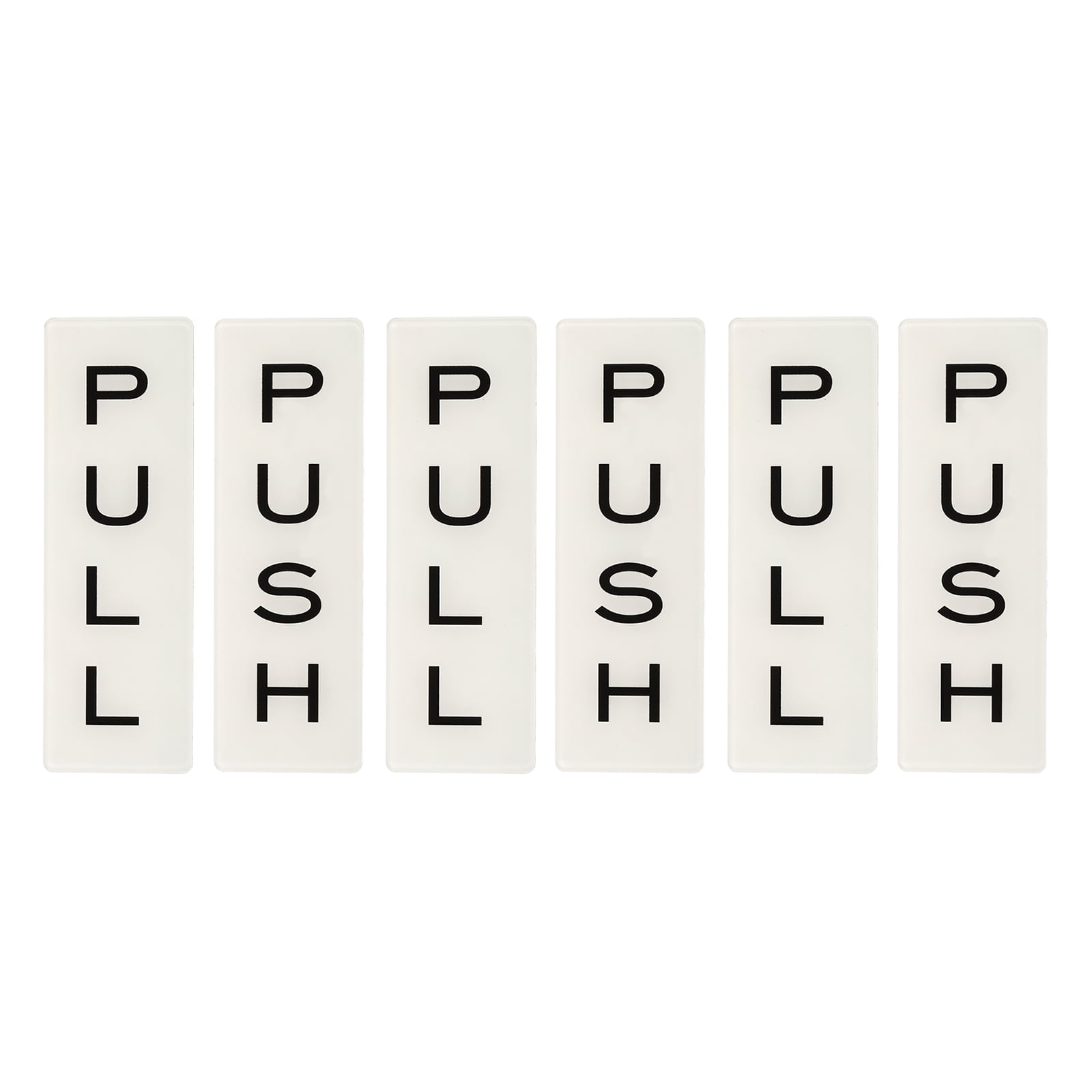 Uxcell 5x1.7" Push Pull Door Sign, 3 Pairs Acrylic Self-Adhesive Back ...