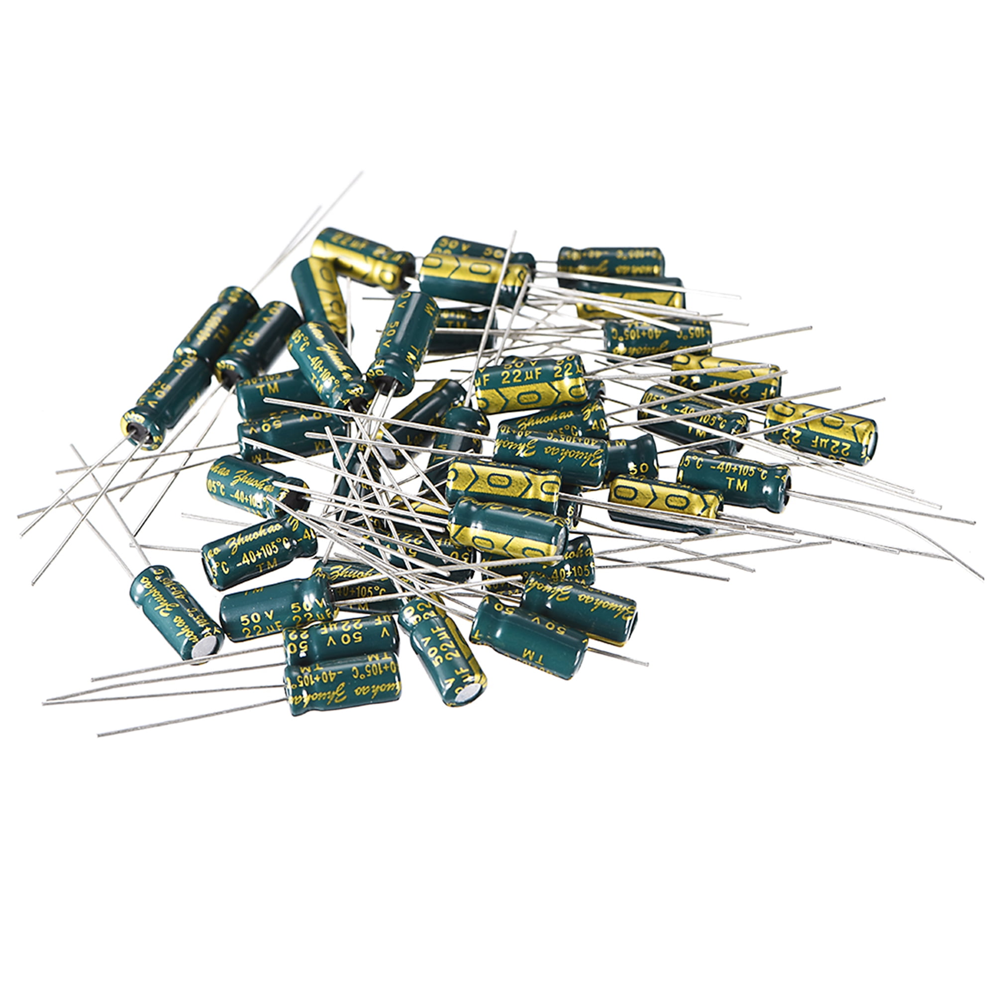Uxcell 5x11mm 22uF 50V Low ESR Aluminum Radial Electrolytic Capacitors ...