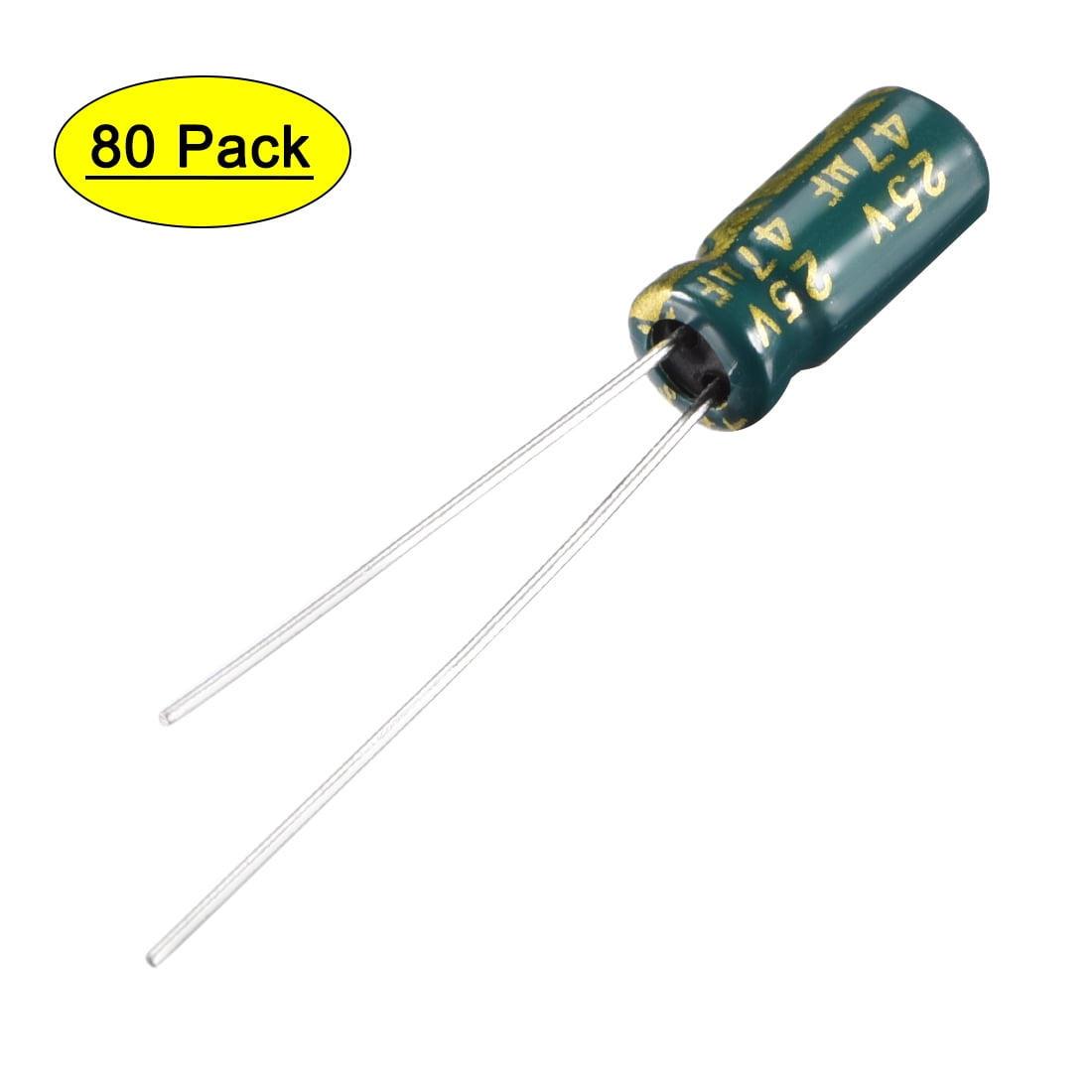 Uxcell 5x11mm 47uF 25V Low ESR Aluminum Radial Electrolytic Capacitors ...