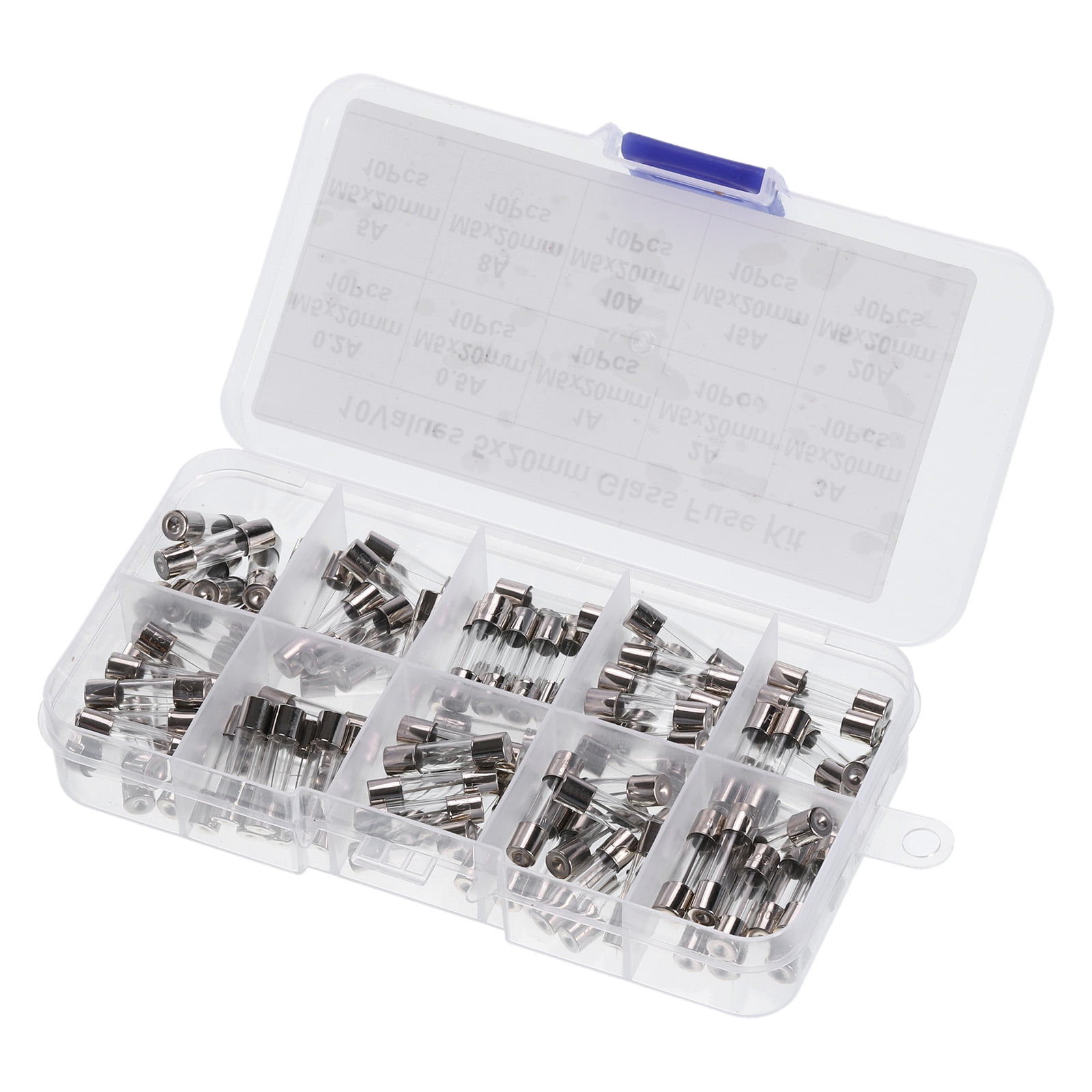 Uxcell 5x20mm Fast-Blow Glass Fuses Assortment Kit 250V 0.2A 0.5A 1A 2A ...