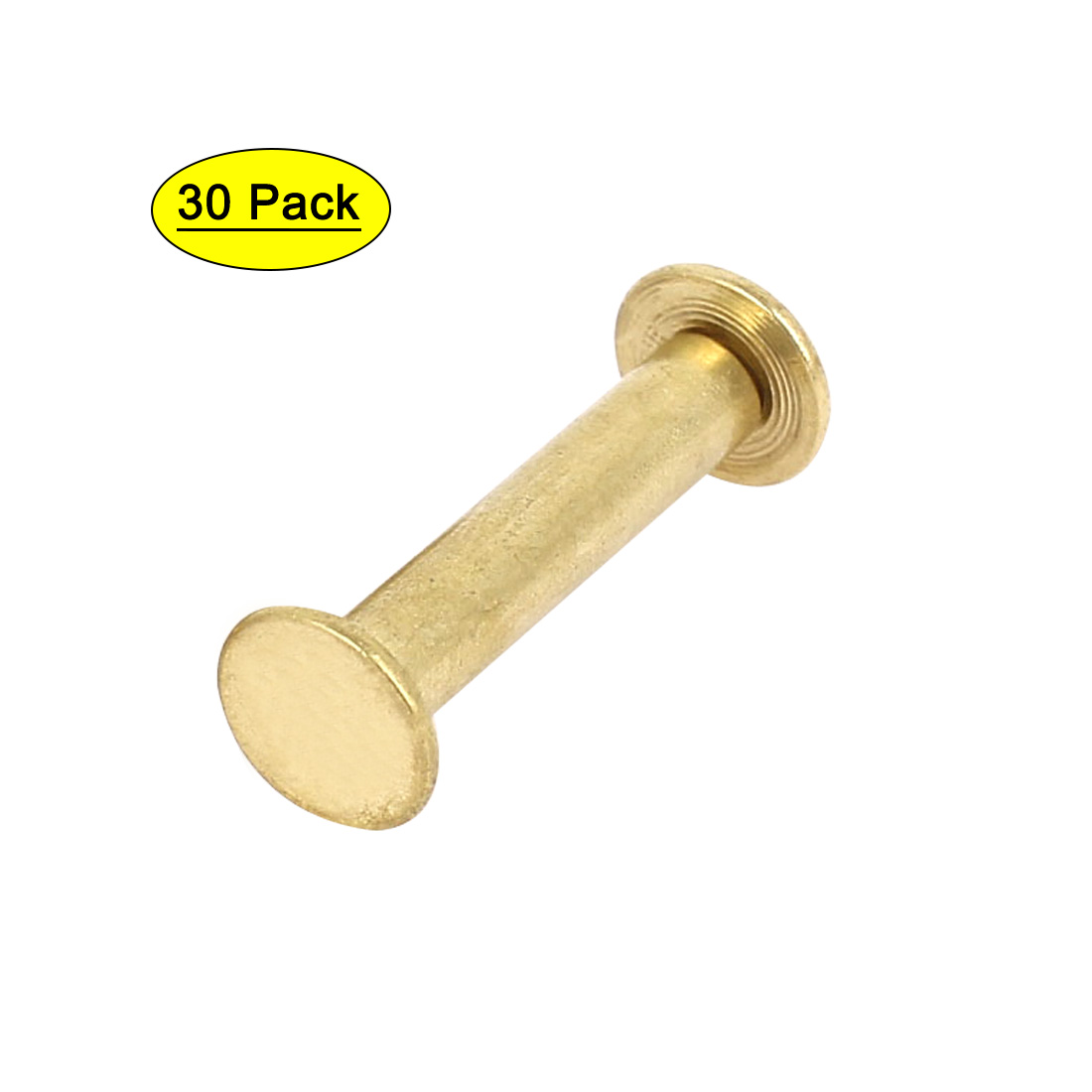 Uxcell 5x25mm Brass Plated Binding Chicago Screw Post for Leather ...