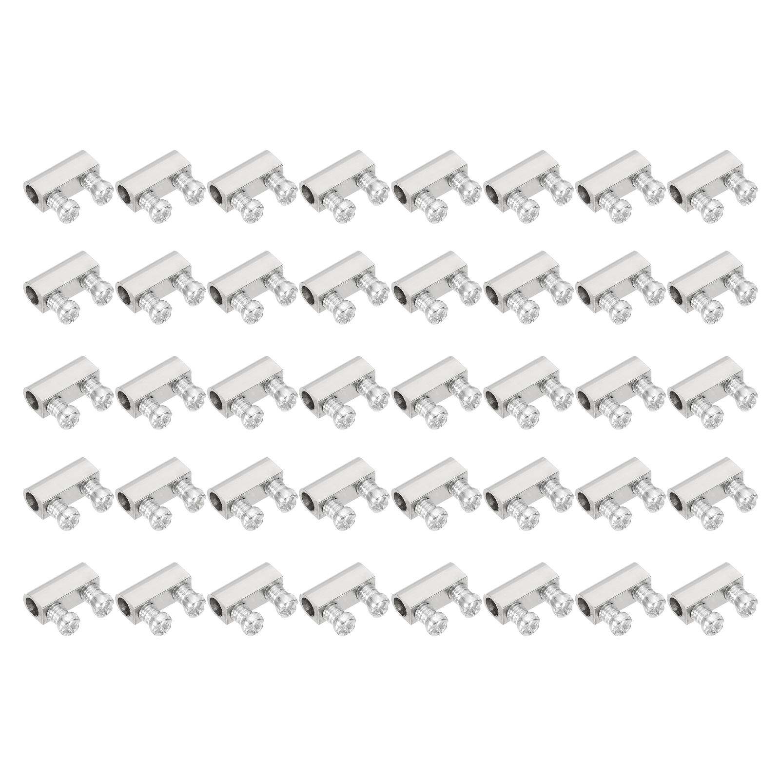 Uxcell 5x4x10mm Wire Rope Cable Clamp, 40 Pack Double Hole Nickel ...