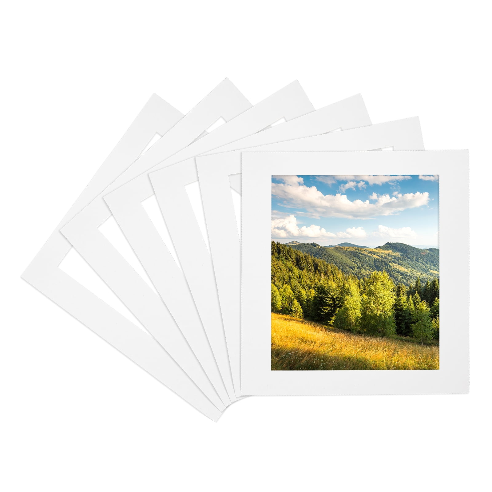 Uxcell 5x5 Mat for 4x4 Photo, 6 Pack Precut Acid-Free Mat Board White ...