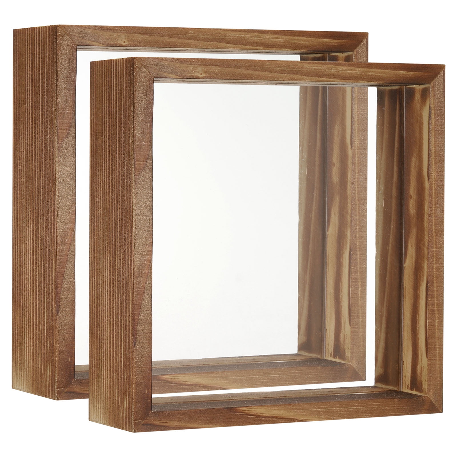 Uxcell 5x5 Wood Picture Frames, 2 Pack Double Sided Acrylic Plant ...