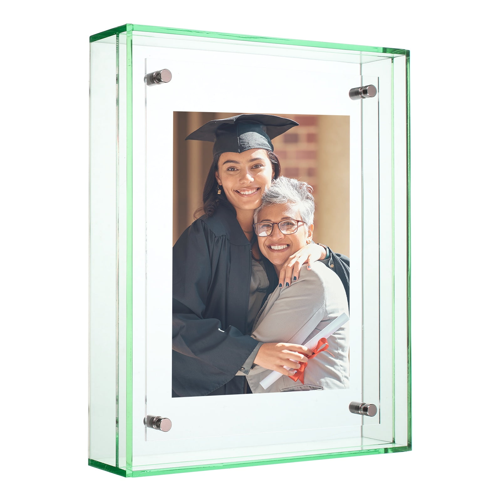 Uxcell 5x6 Inch Acrylic Picture Frame, Floating Picture Frames for Wall ...