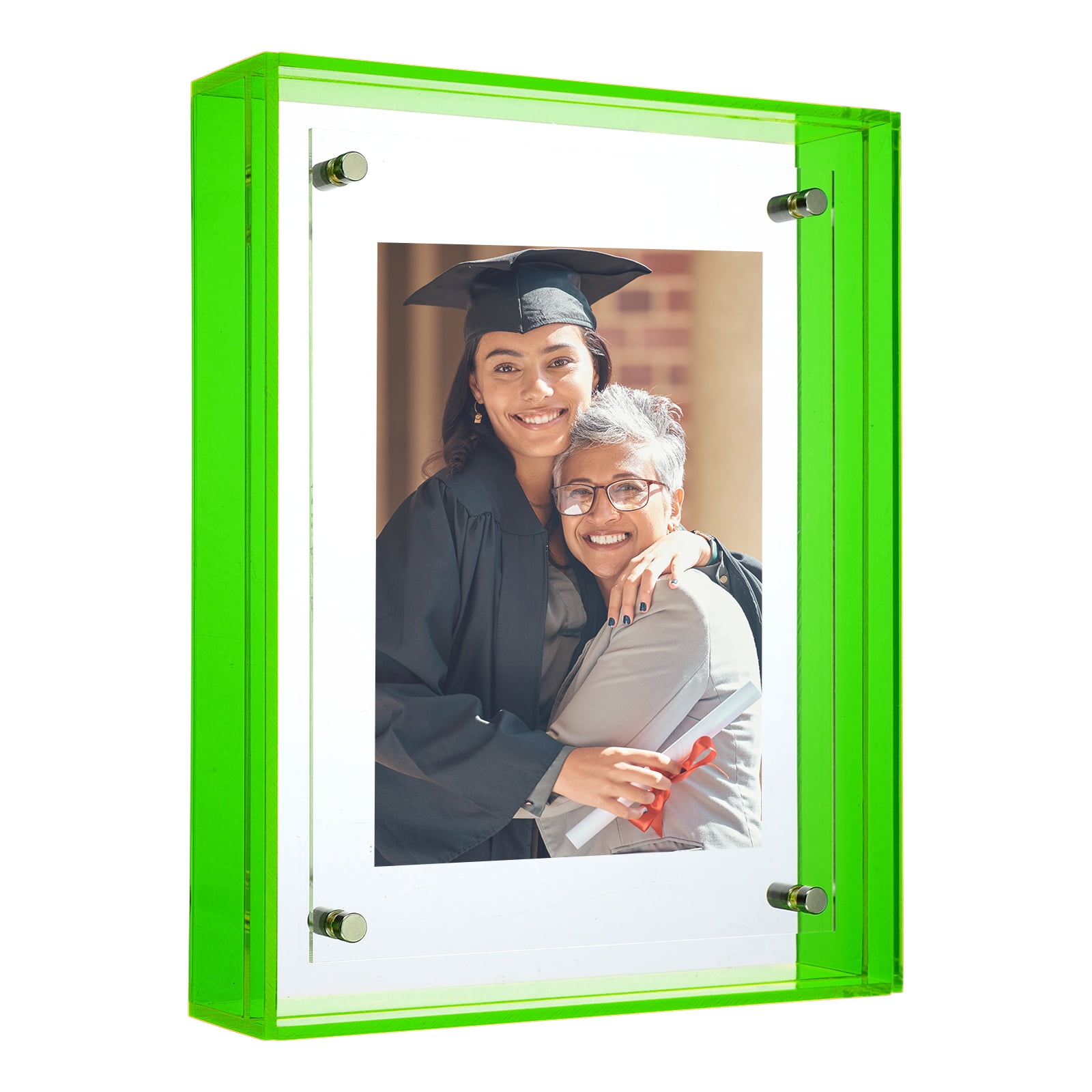Uxcell 5x6 Inch Acrylic Picture Frame, Floating Picture Frames for Wall ...