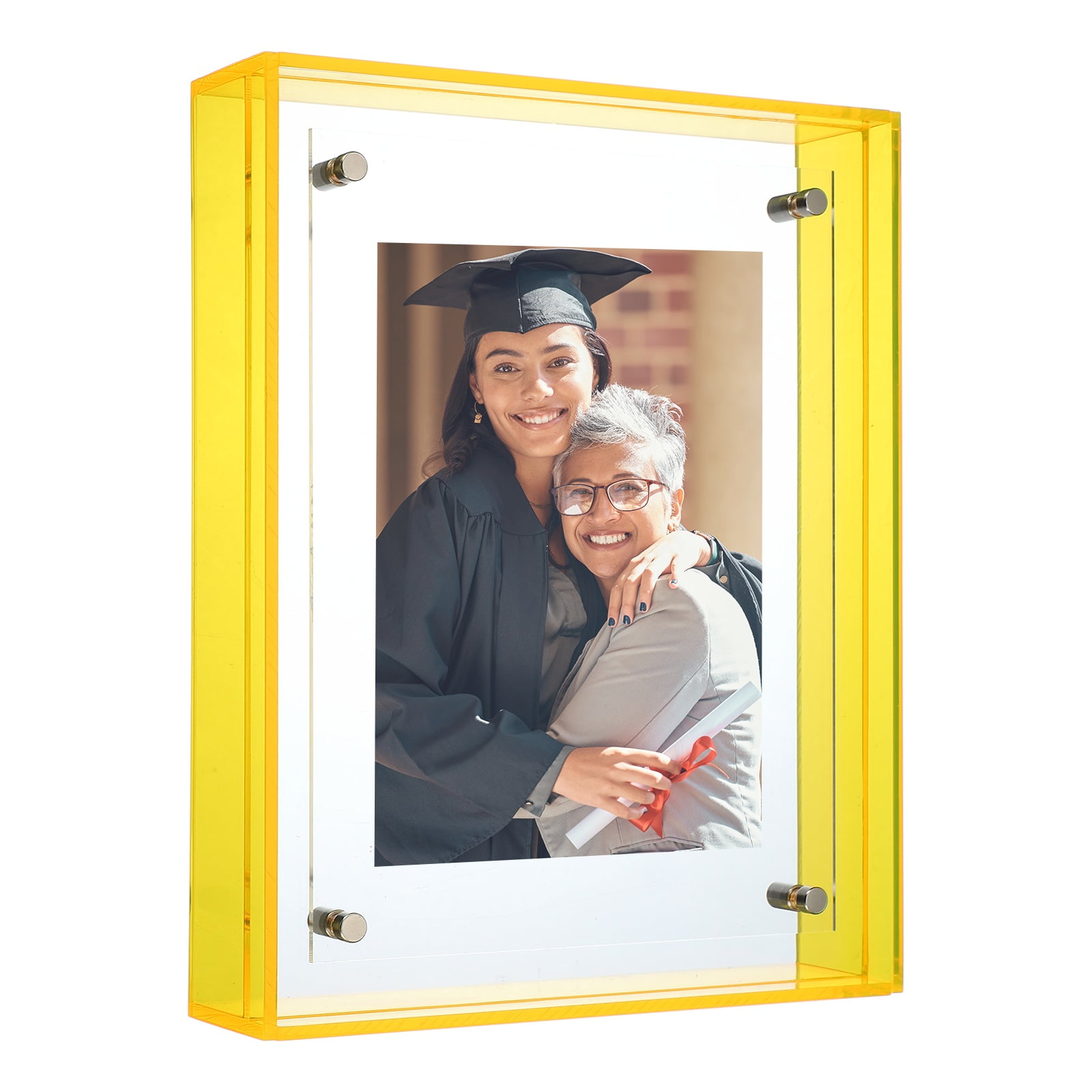 Uxcell 5x6 Inch Acrylic Picture Frame, Floating Picture Frames for Wall ...