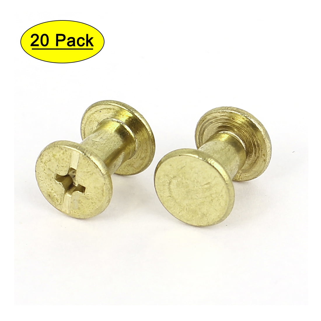 Uxcell 5x8mm Brass Plated Binding Chicago Screw Post for Album Leather ...