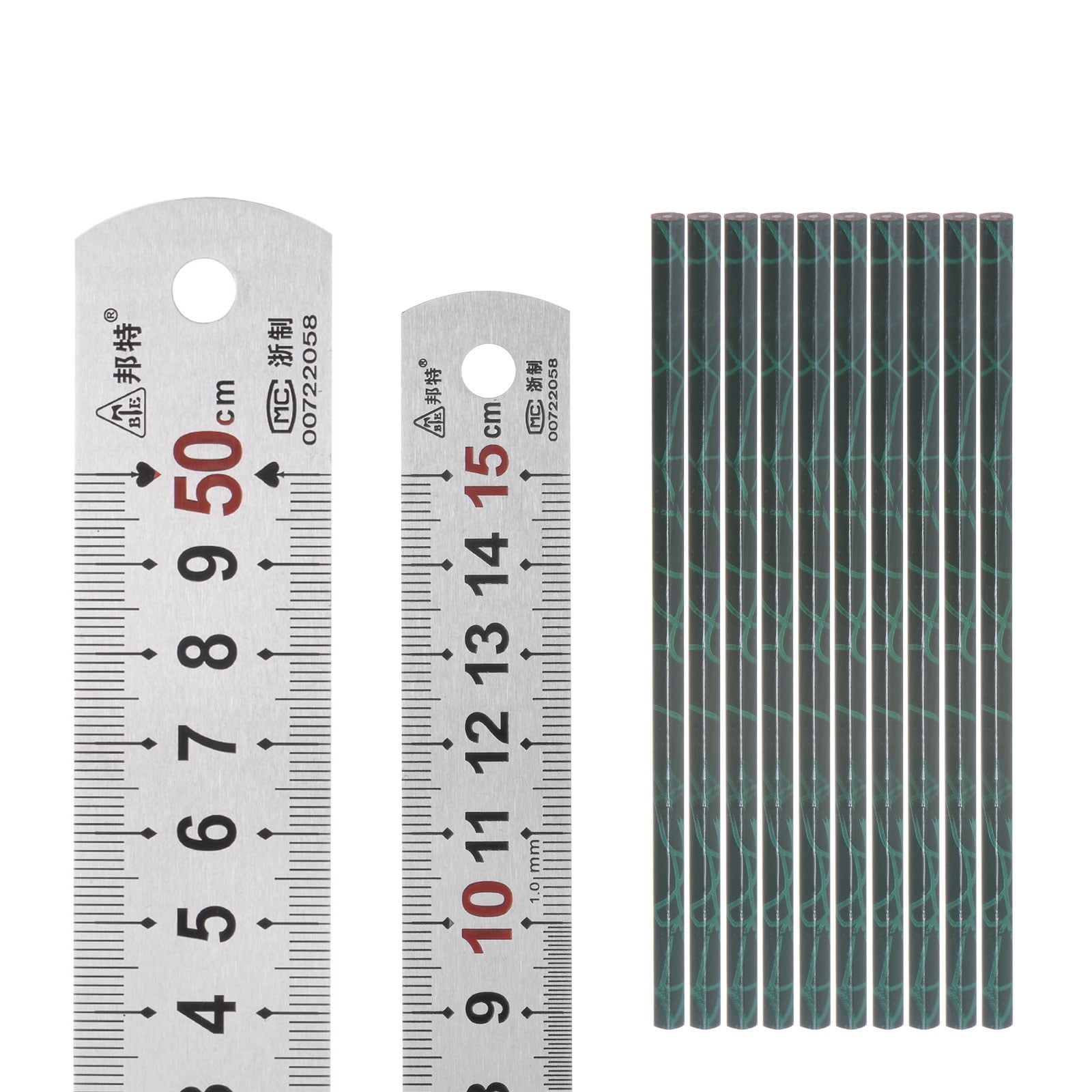 Uxcell 6"(15cm) 20"(50cm) Stainless Steel Ruler Straight Edge Metric ...