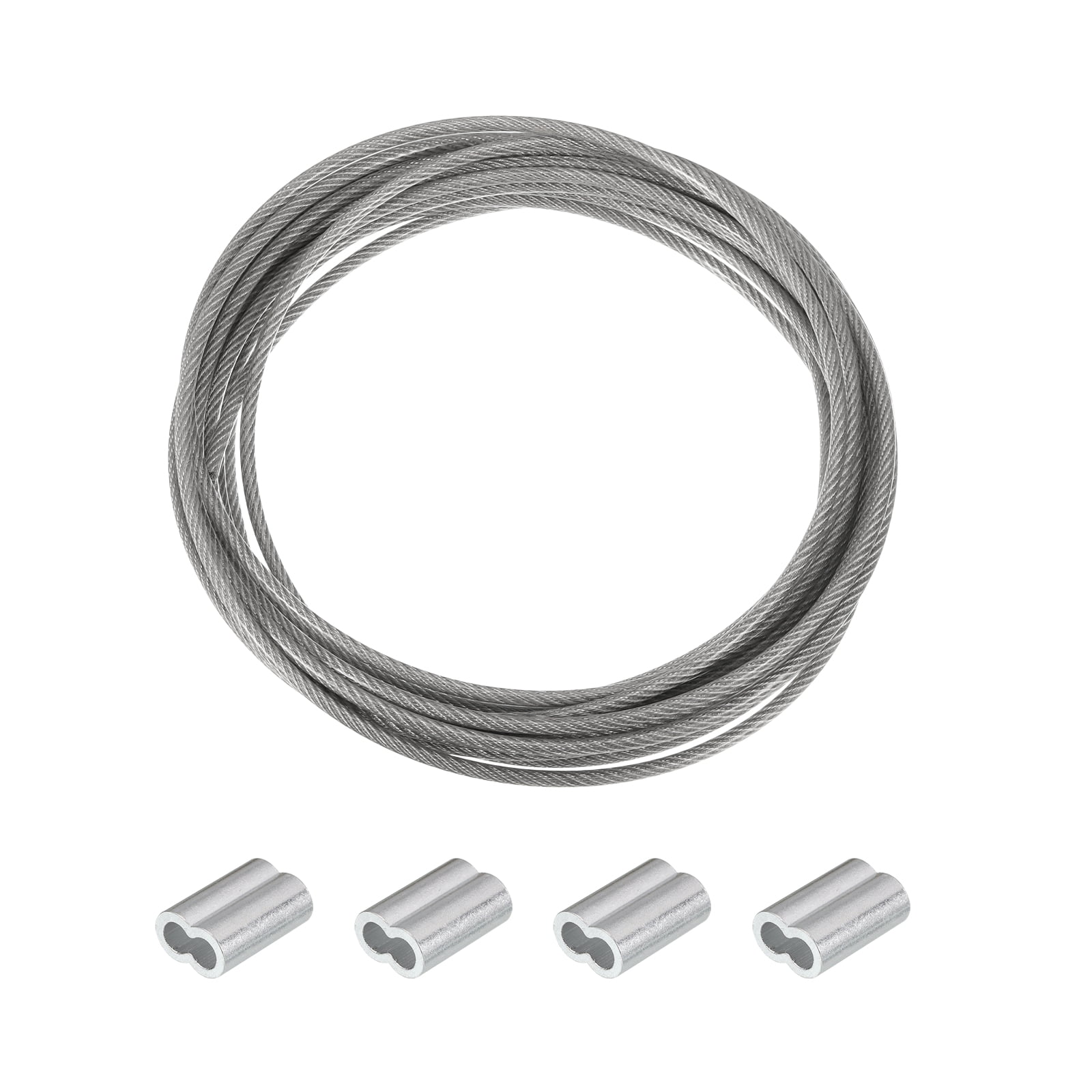 Uxcell 6/25" OD 16.4 Ft 304 Stainless Steel Cable Wire Rope with ...