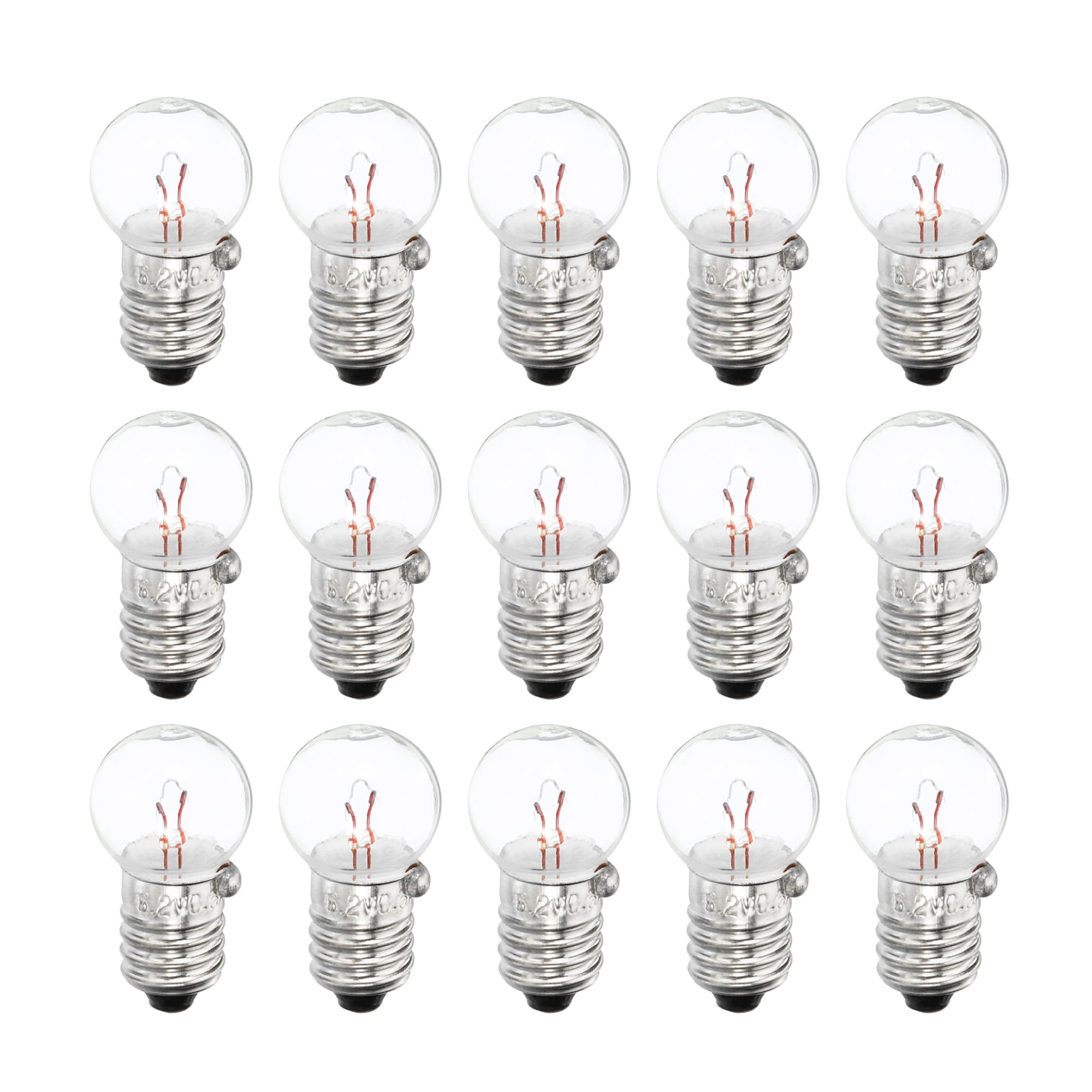 Uxcell 6.2V E10 Warm Yellow Light Mini Incandescent Bulbs with Box 1 ...