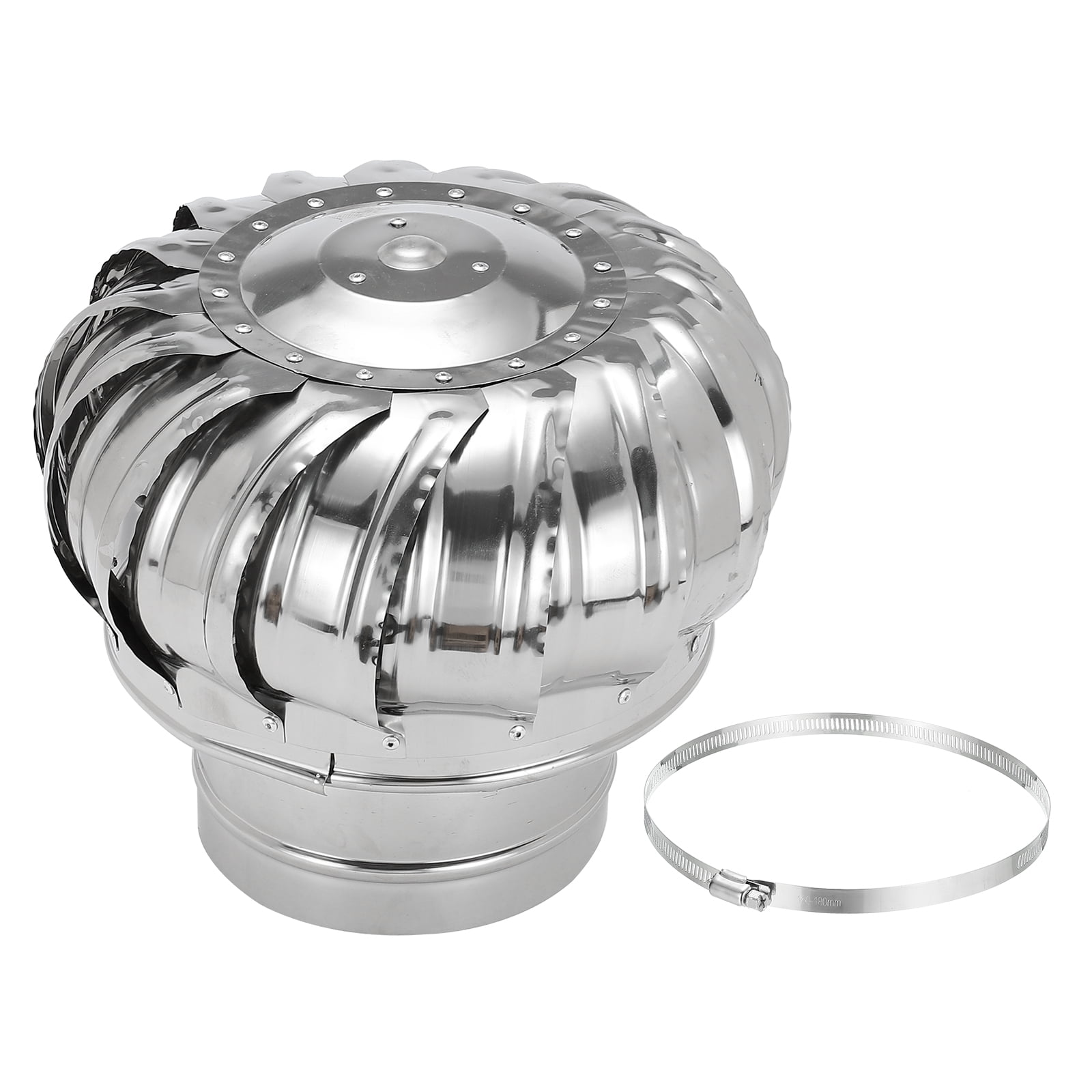 Uxcell 6.3" Size Stainless Steel Roof Vent, Exhaust Wind Turbine Cap ...
