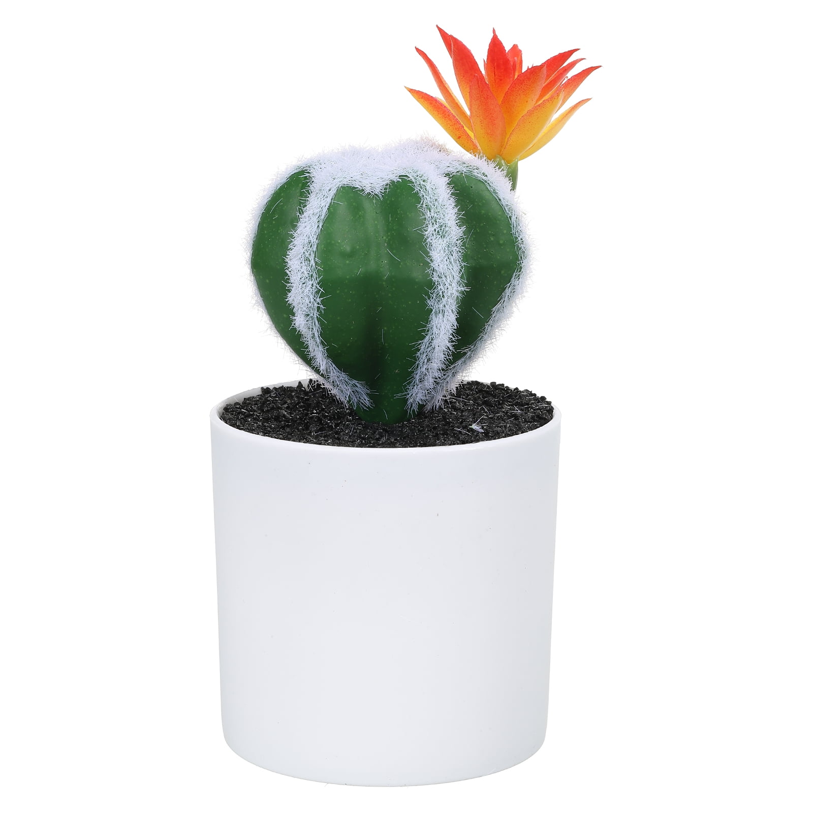 Uxcell 6.3"x2.4" Artificial Cactus Fake Flowering Cactus Decor Faux ...