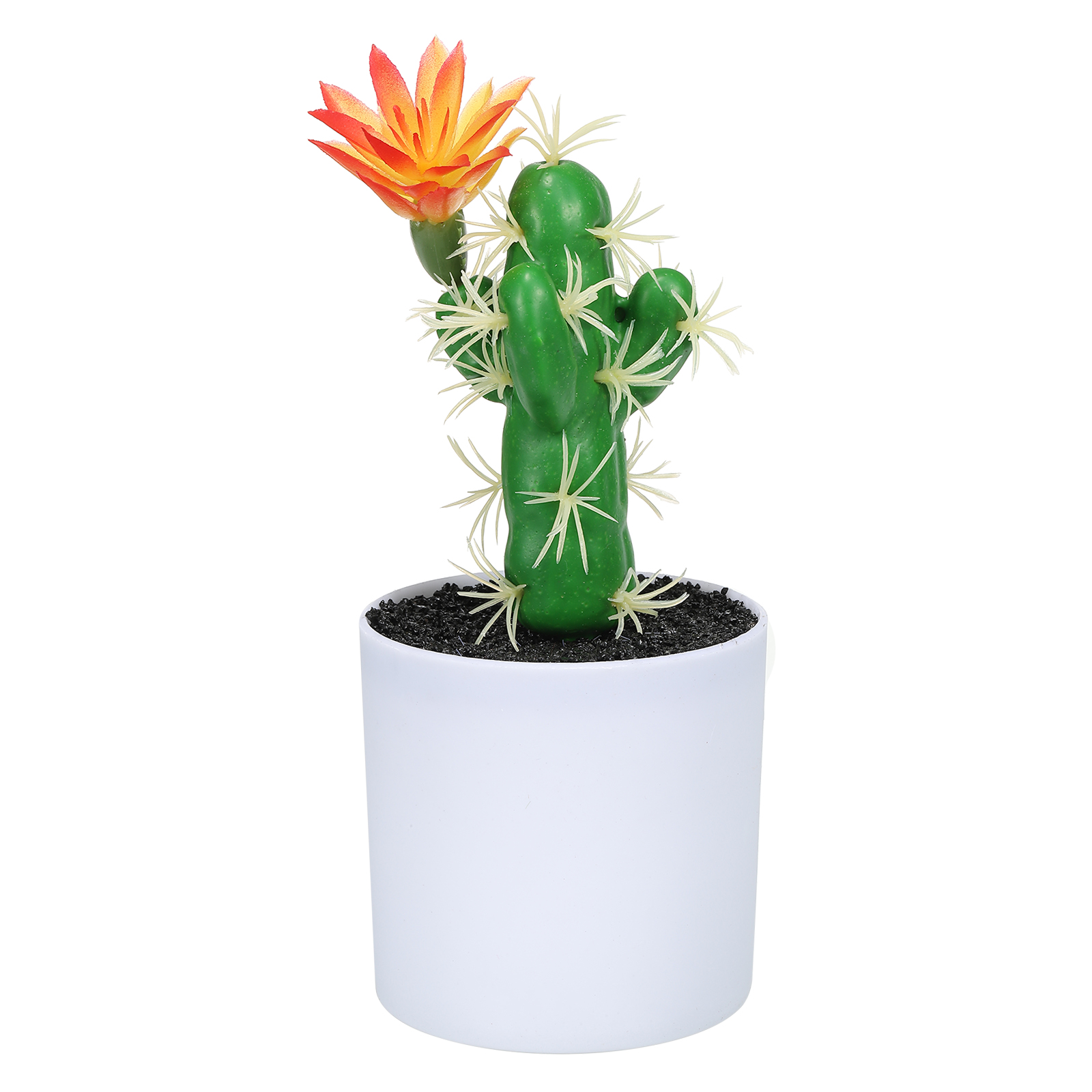Uxcell 6.3"x2" Artificial Cactus Fake Flowering Cactus Decor Faux ...