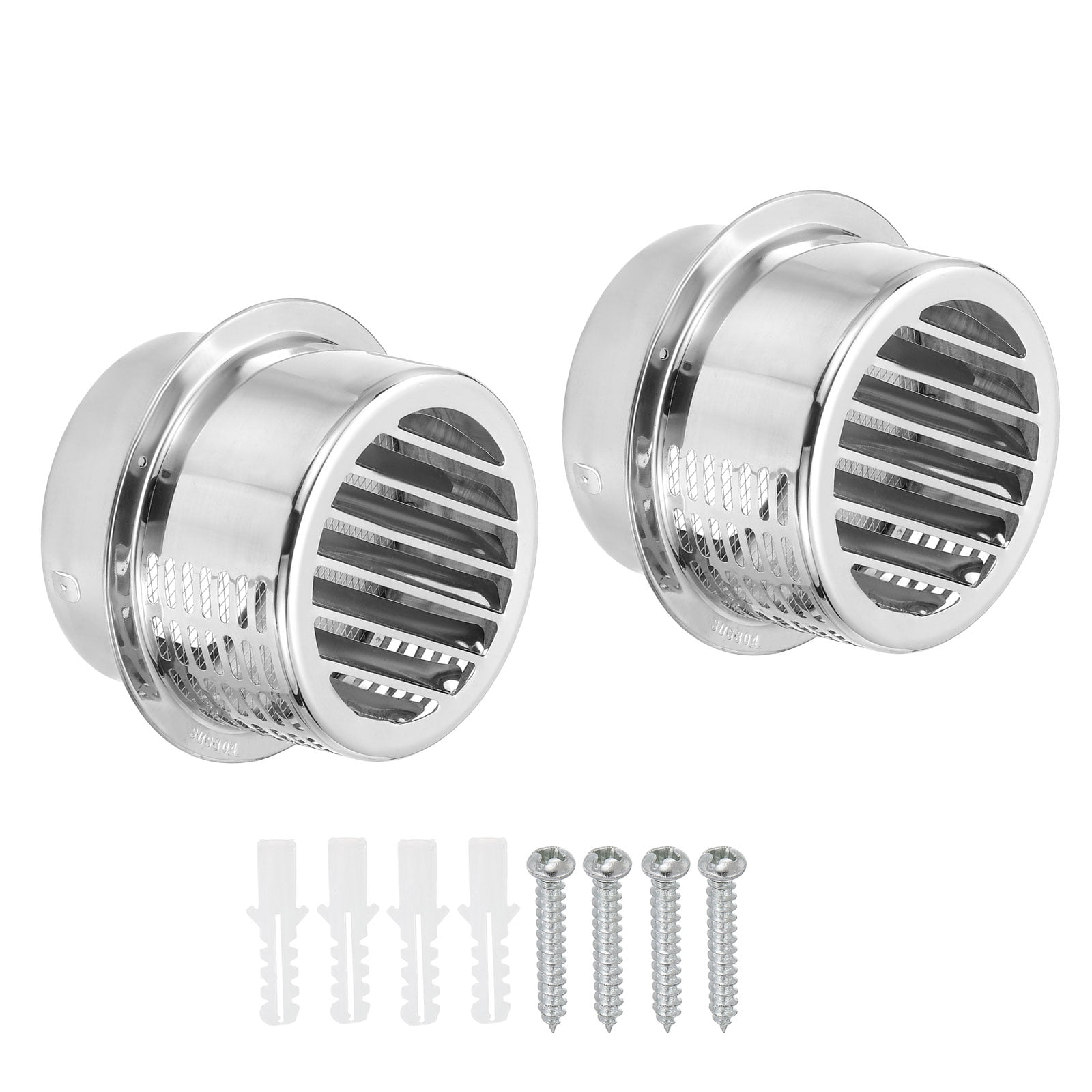 Uxcell 6" 304 Stainless Steel Vent Cover 2pcs Wall Soffit Air Vent ...