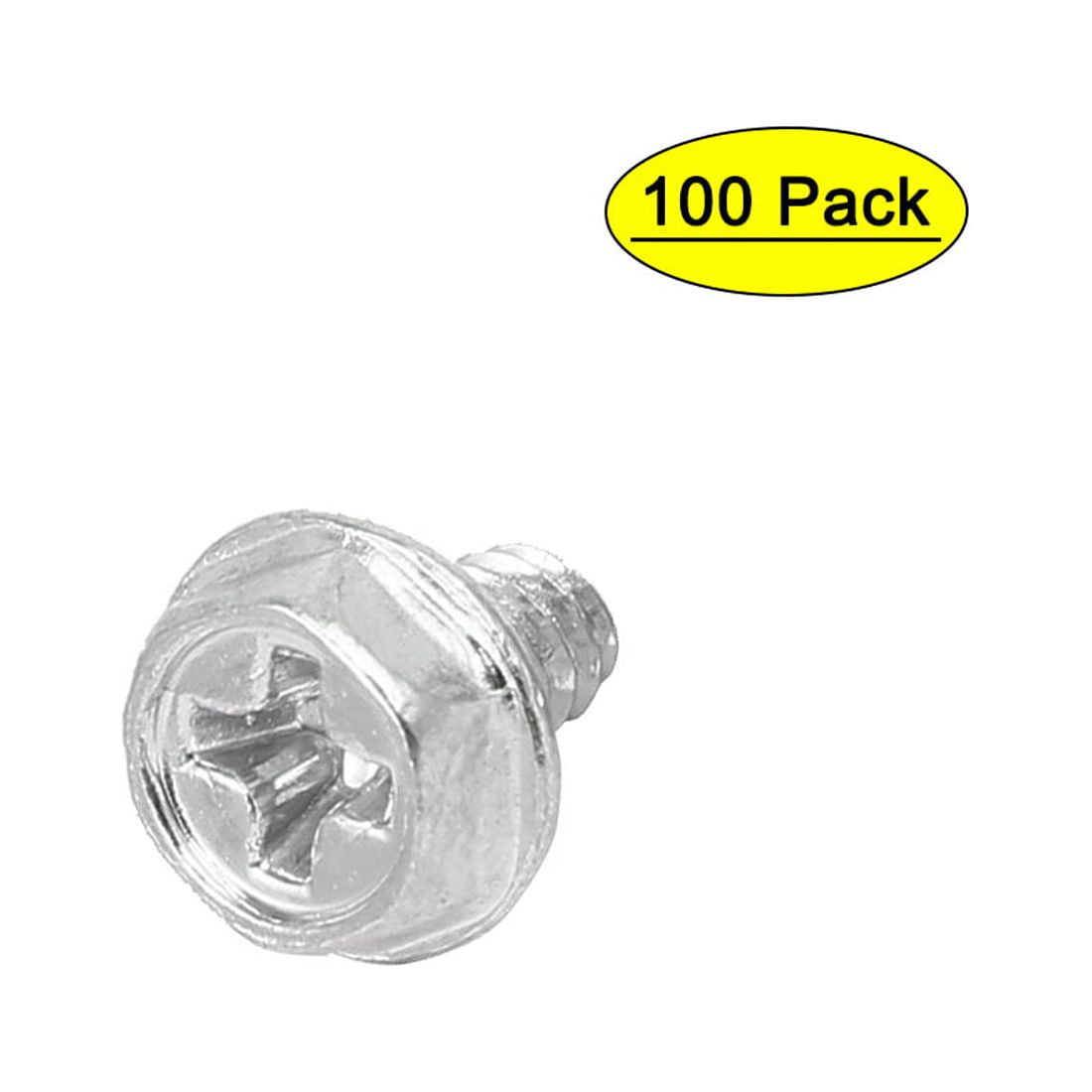 Uxcell 6#-32 Nickel Plated Hex Head PC Computer Case Screw Silver Tone ...