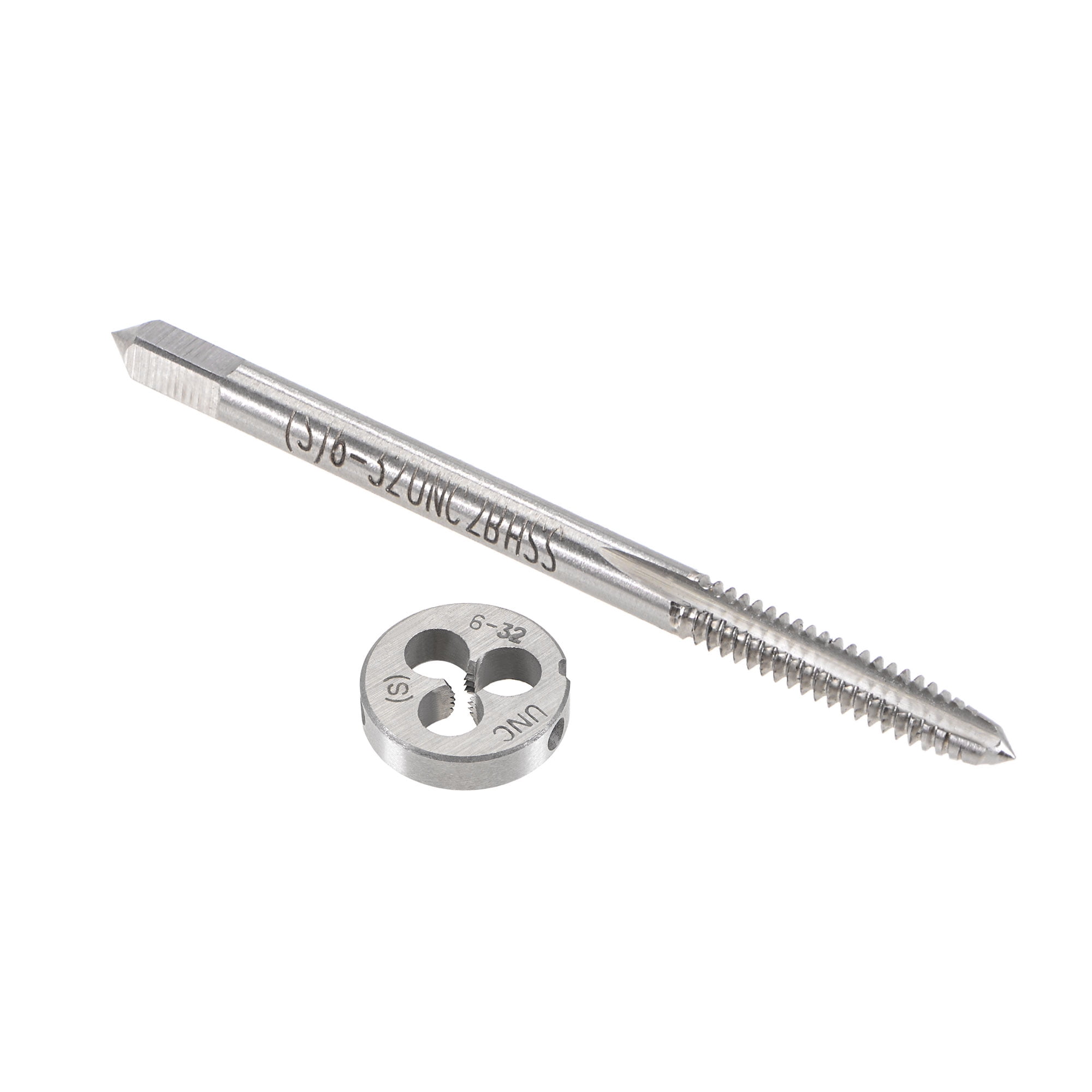 Uxcell 6-32 UNC Tap and Die Set, HSS Machine Thread Tap with Round ...