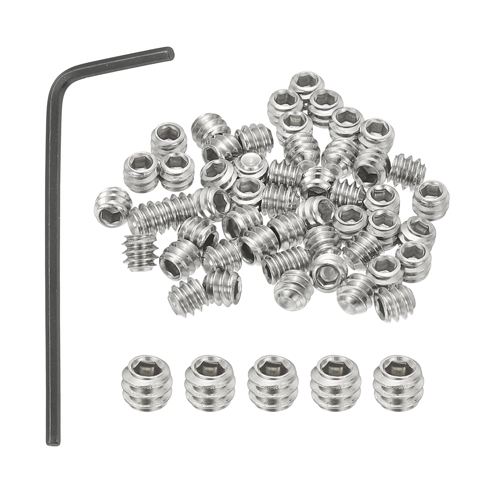 Uxcell Internal Hex Socket Set Grub Screws 304 Stainless Steel Cup ...